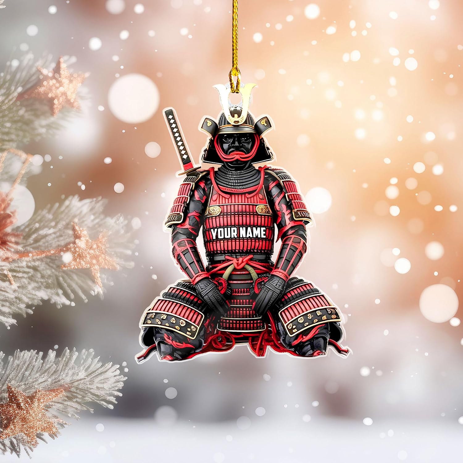 Amazon.com: Personalized Japanese Samurai Ornament – Custom 2D Acrylic ...