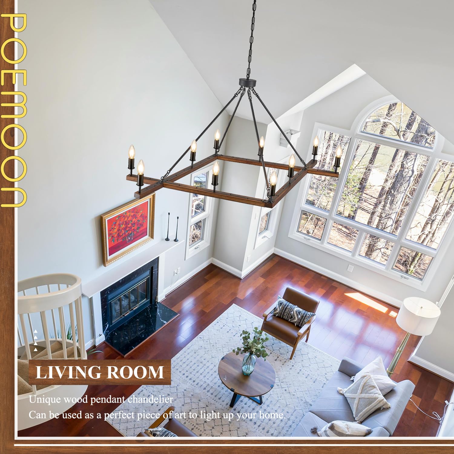 Large Rustic Rectangular Chandelier Beckett Rectangle Chandelier,