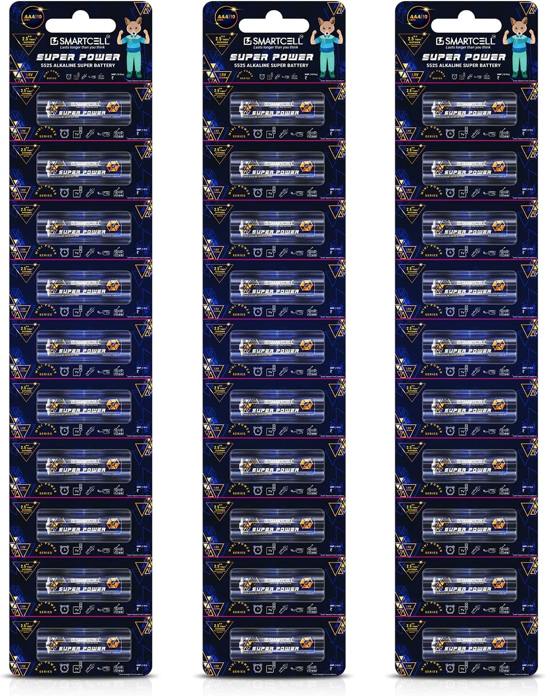 Smartcell 1.5V AAA Non-Rechargeable Alkaline Mini Series Battery (AAA ...