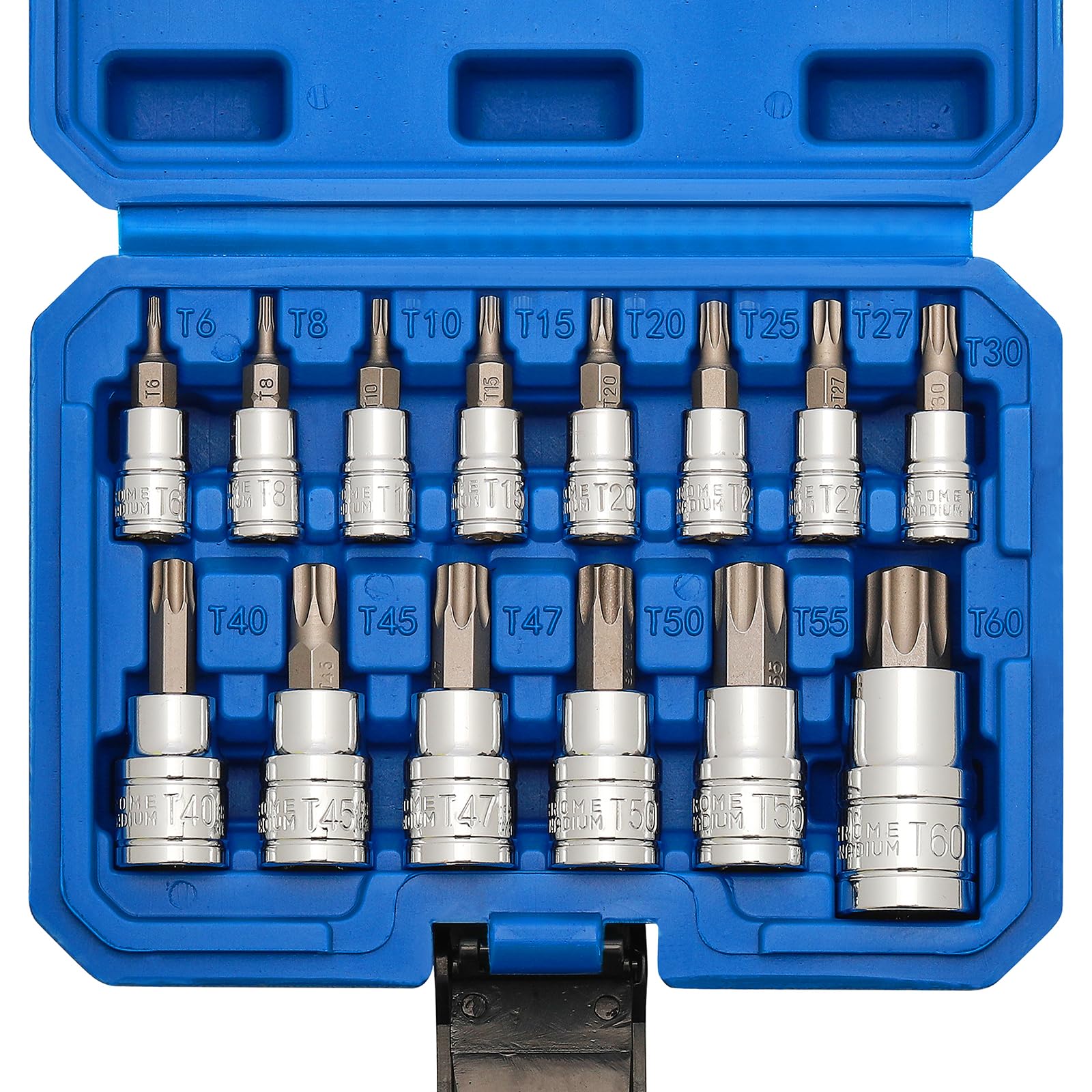 Snapklik.com : 14PCS Torx Bit Socket Set, T6-T60, 1/4-Inch, 3/8-Inch ...