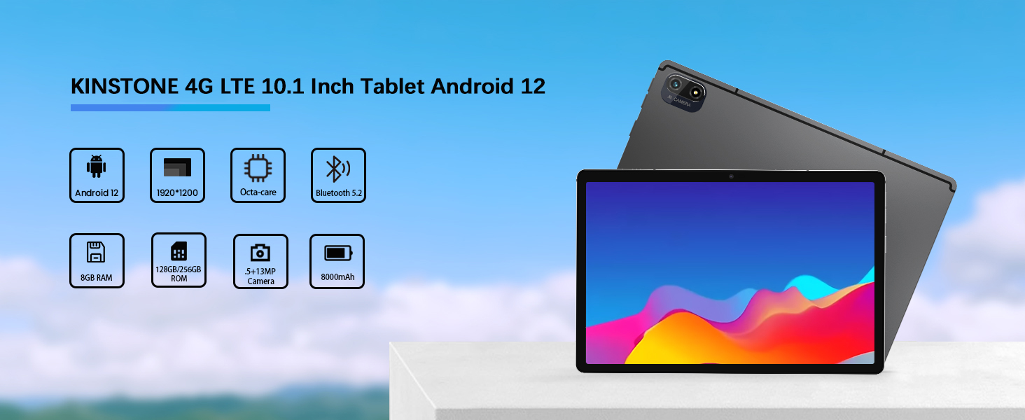 Tablet Mit Stift Kinstone Tablet 10,1", 128 GB, Andriod 12, Android 12 ...
