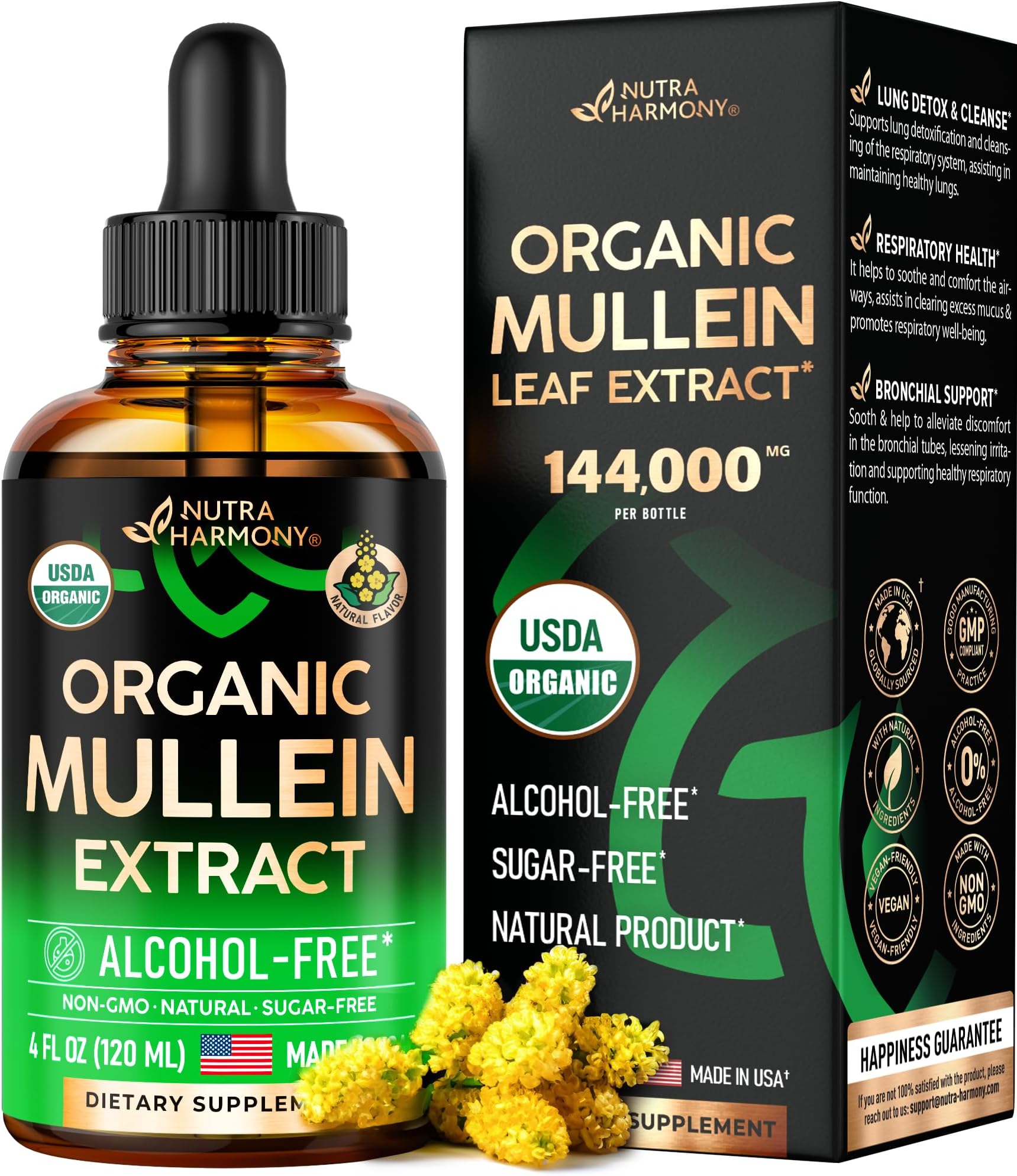 Amazon.com: USDA Organic Mullein Drops for Lungs - Mullein Leaf ...