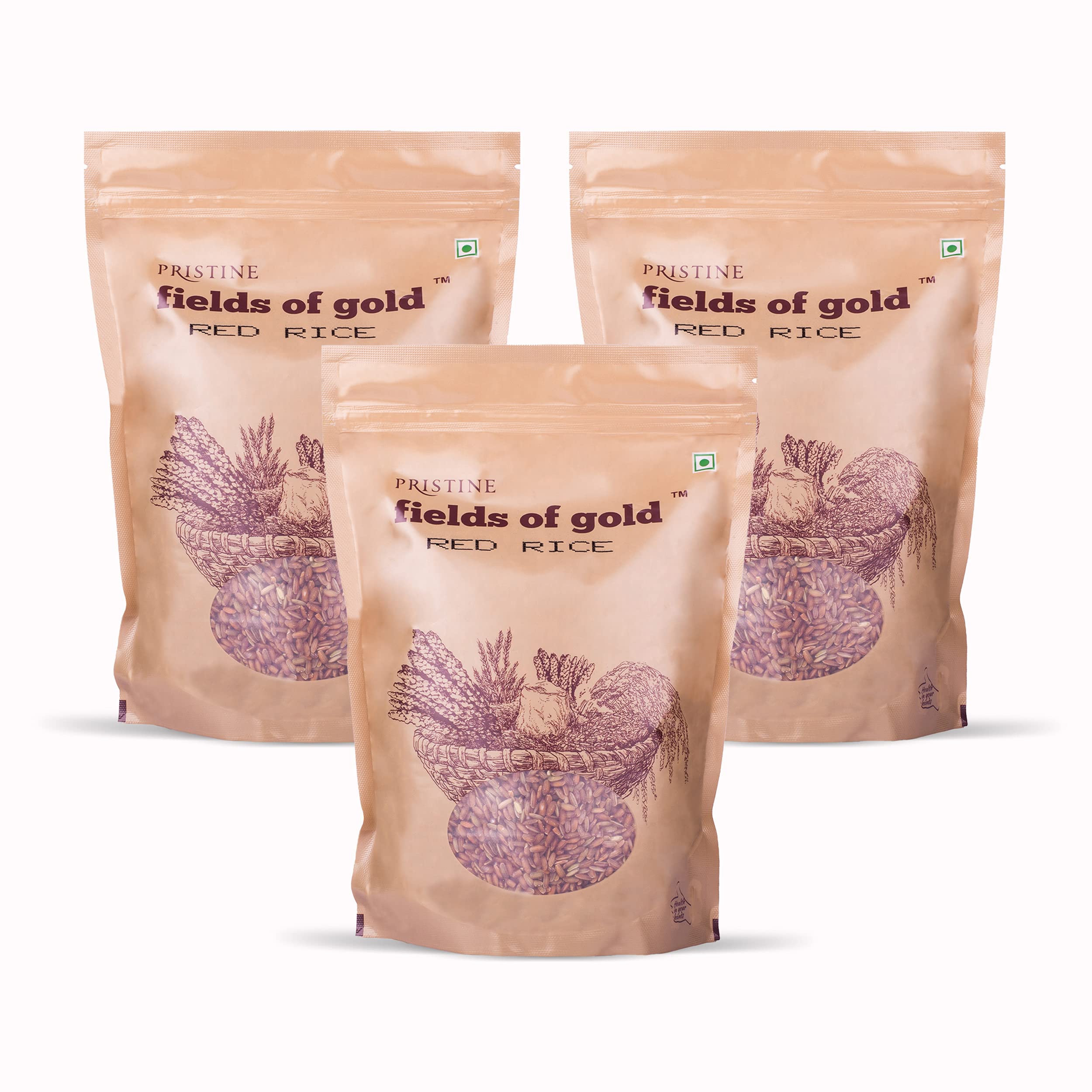 PRISTINE Fields of Gold Red Rice,1 kg (Pack of 3) : Amazon.in: Grocery ...