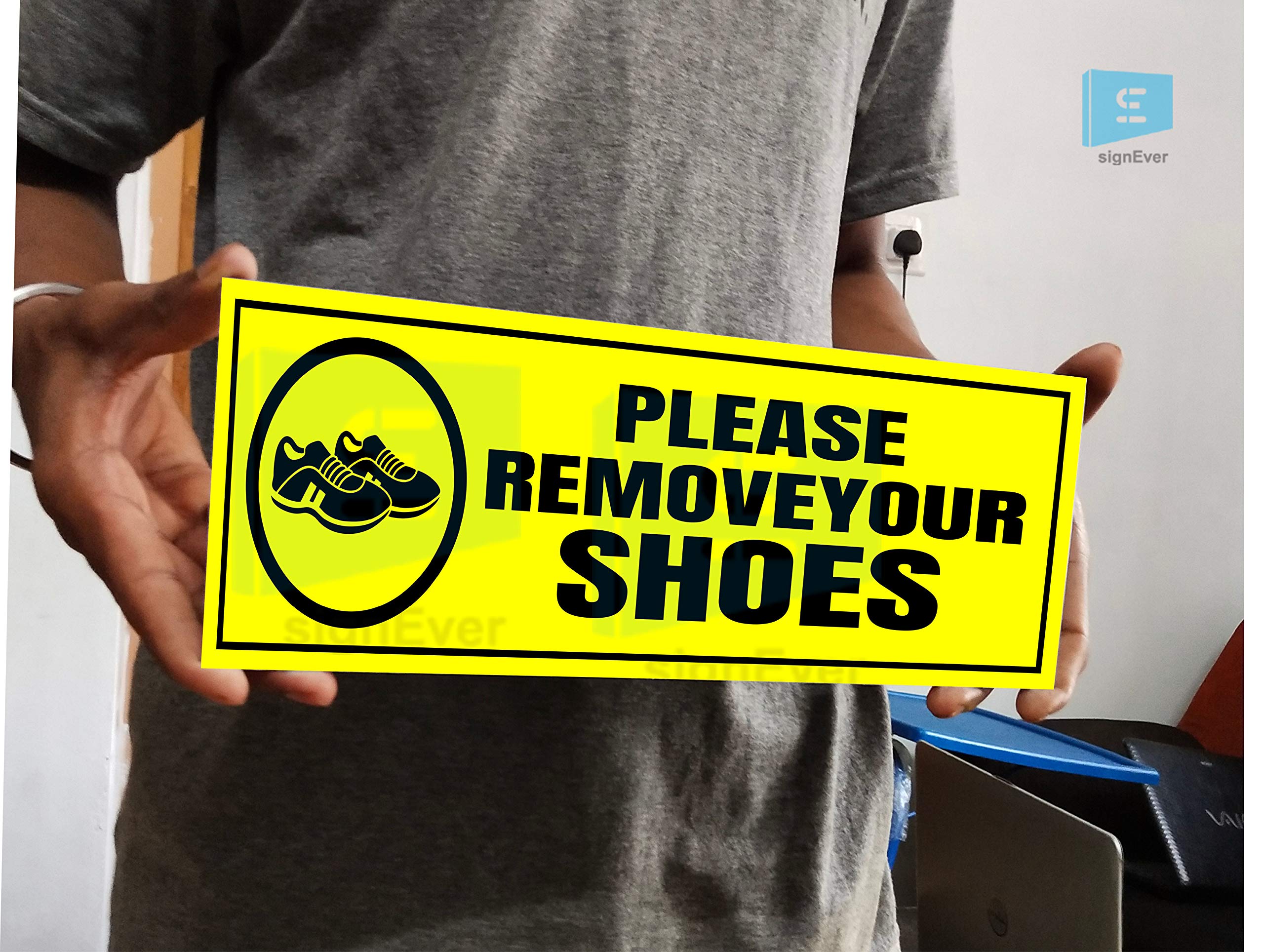 Buy SIGN EVER Please Remove Your Shoes Sign Board Office Bank Hospital ...