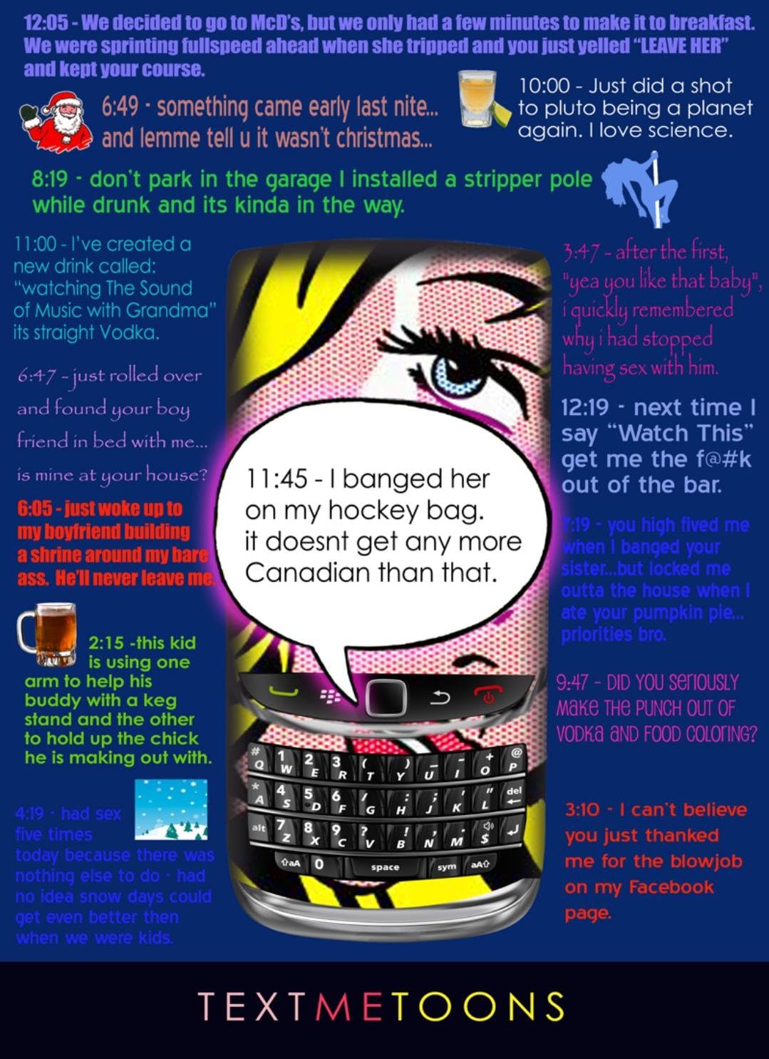 Amazon.com: Text Me Toons 24x36 Humor Art Print Poster Texting Texts ...