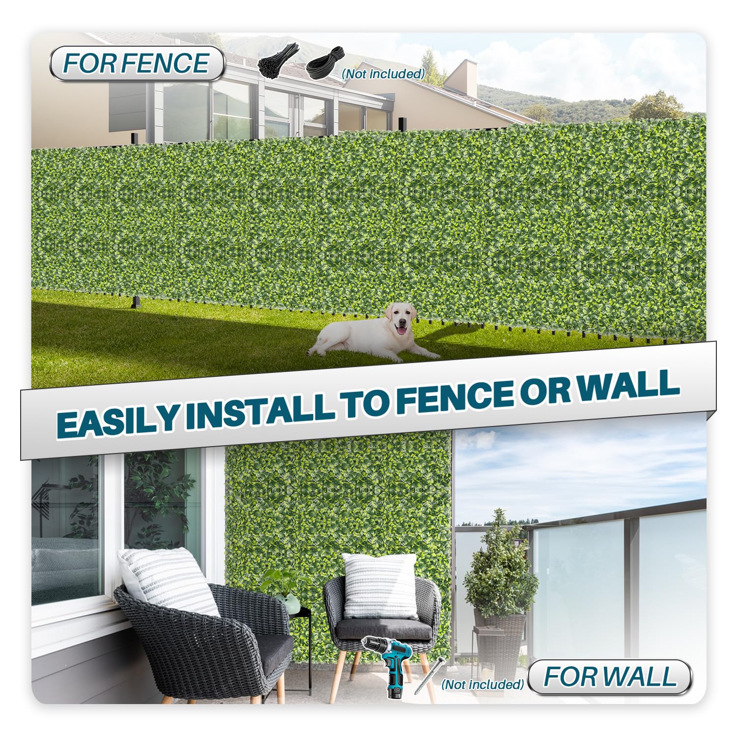 Snapklik.com : 6 Packs 20" X 20" Artificial Boxwood Ficus Fence Panel ...
