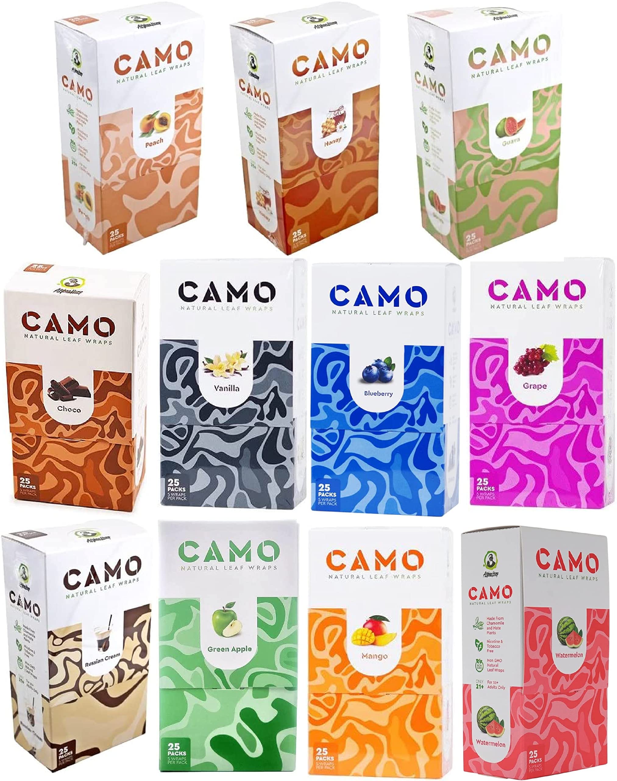 Amazon.com: Afghan Camo Natural Leaf Wraps - Variety 11 Boxes ...