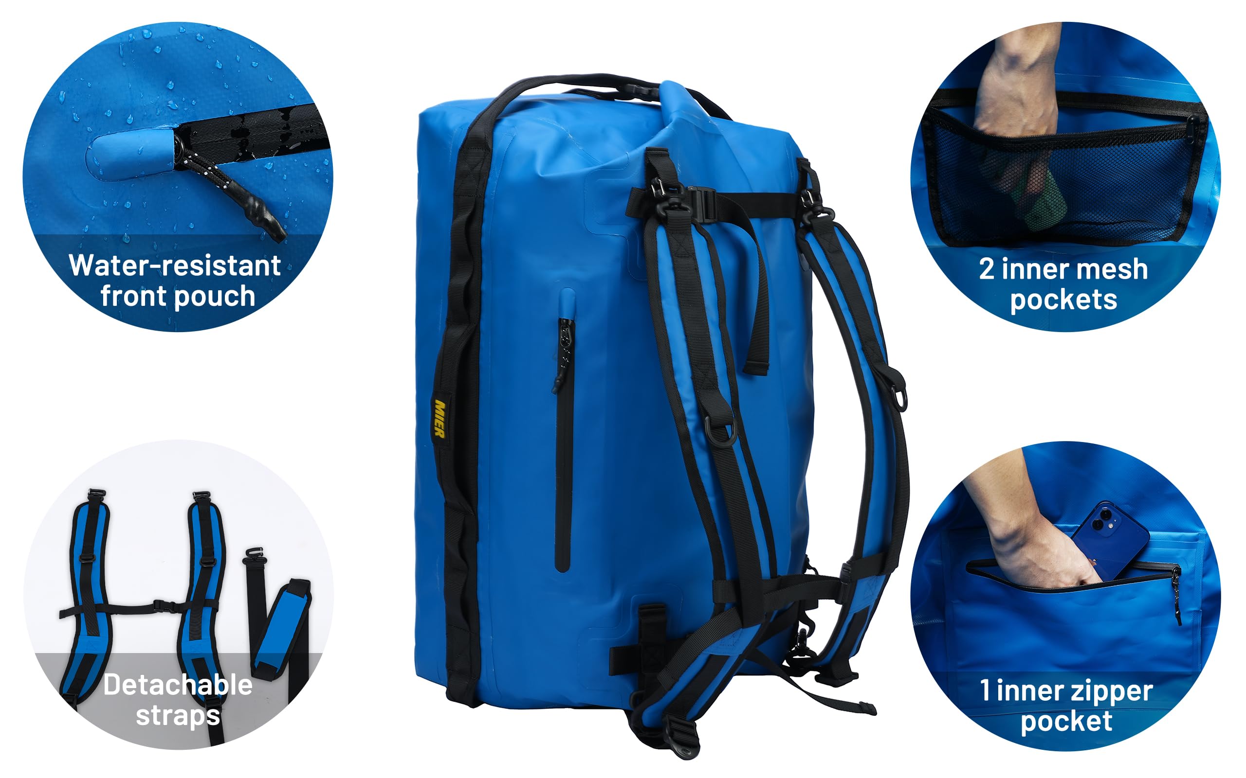Snapklik.com : MIER Large Waterproof Duffel Bag Rolltop Dry Backpack ...