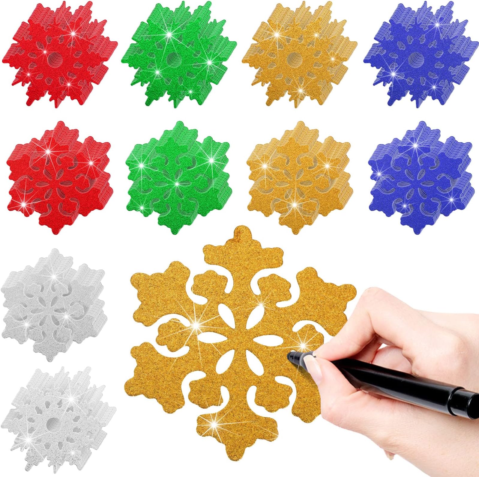 Amazon.com: Snowflake Cutouts Decorations, Winter Christmas Snowflake ...
