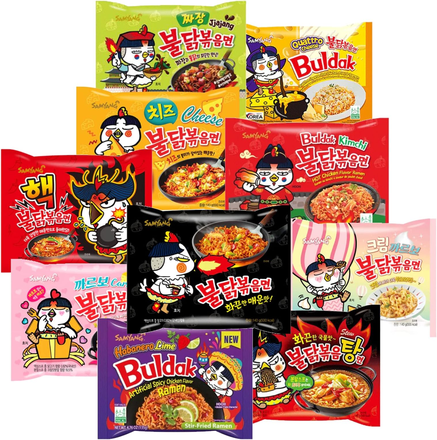 Amazon.com : Samyang Buldak Chicken Stir Fried Ramen Korean Ramen (5 ...