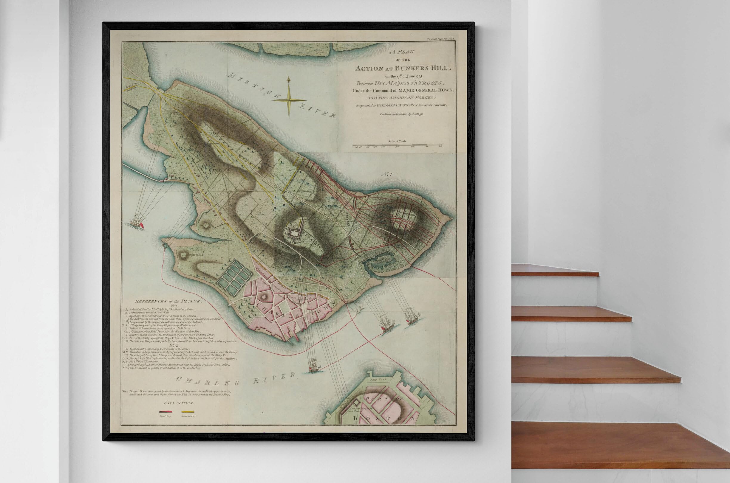 Revolutionary War Map Bunker Hill