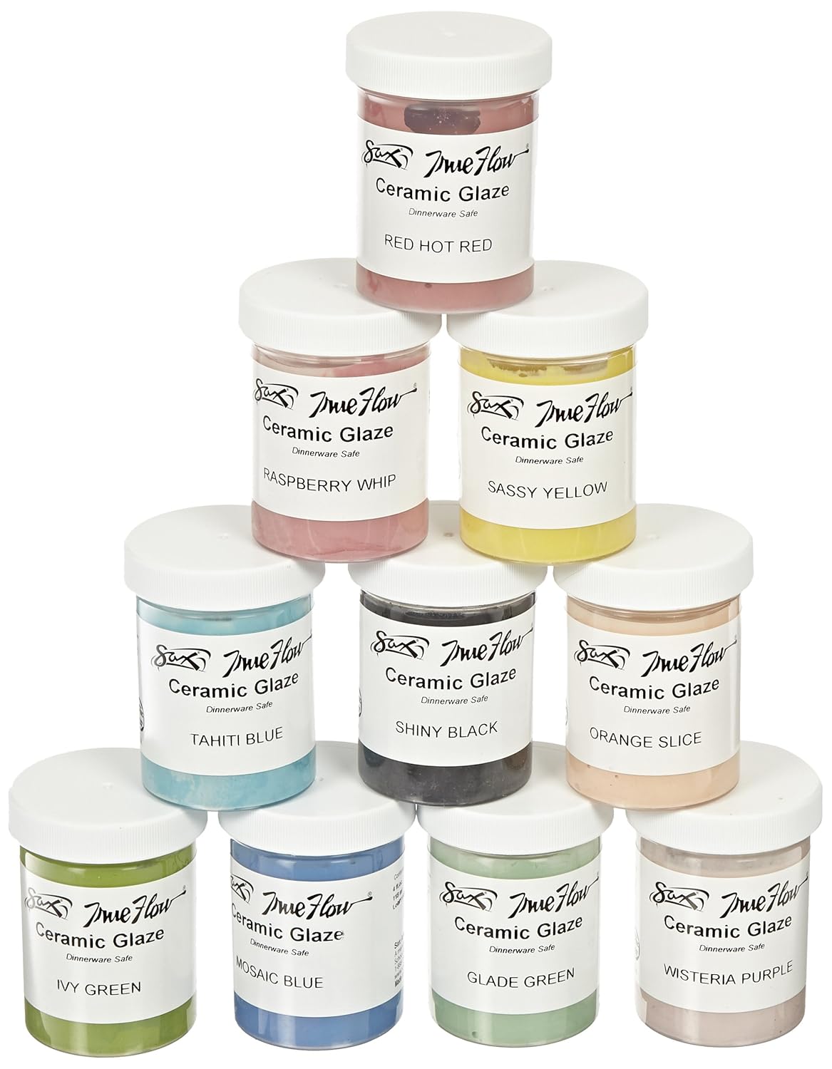 Sax True Flow Gloss Glaze - 4 Ounce Jars - Set of 10 - Assorted Colors ...