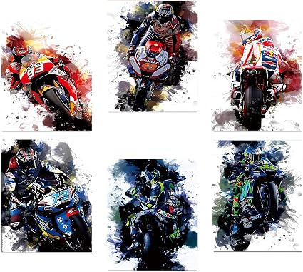 Amazon.com: Motorcycle and Racer Poster,Graffiti Motocross Wall Art ...