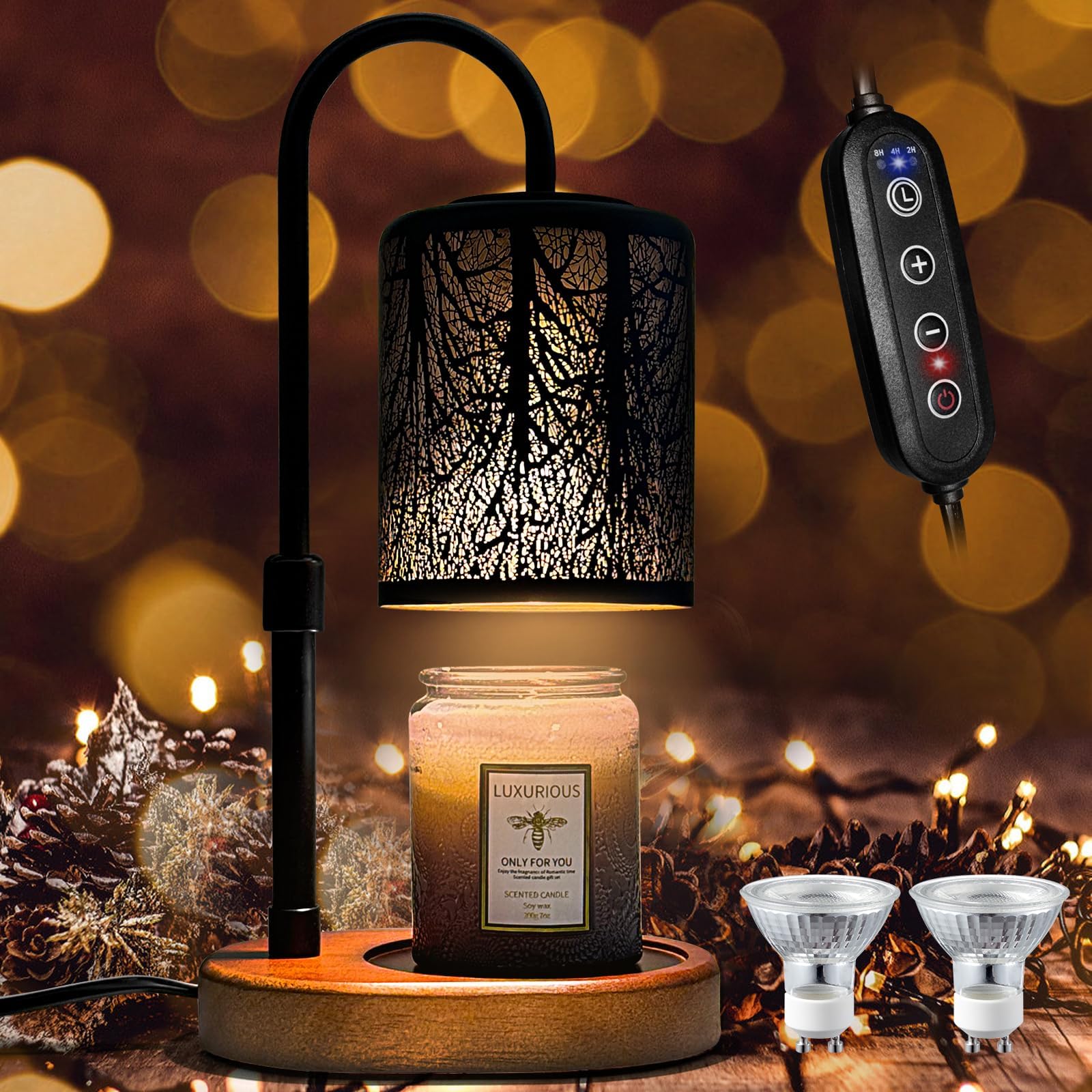 Amazon.com: Candle Warmer Lamp with Timer and Dimmer,Electric Wax ...