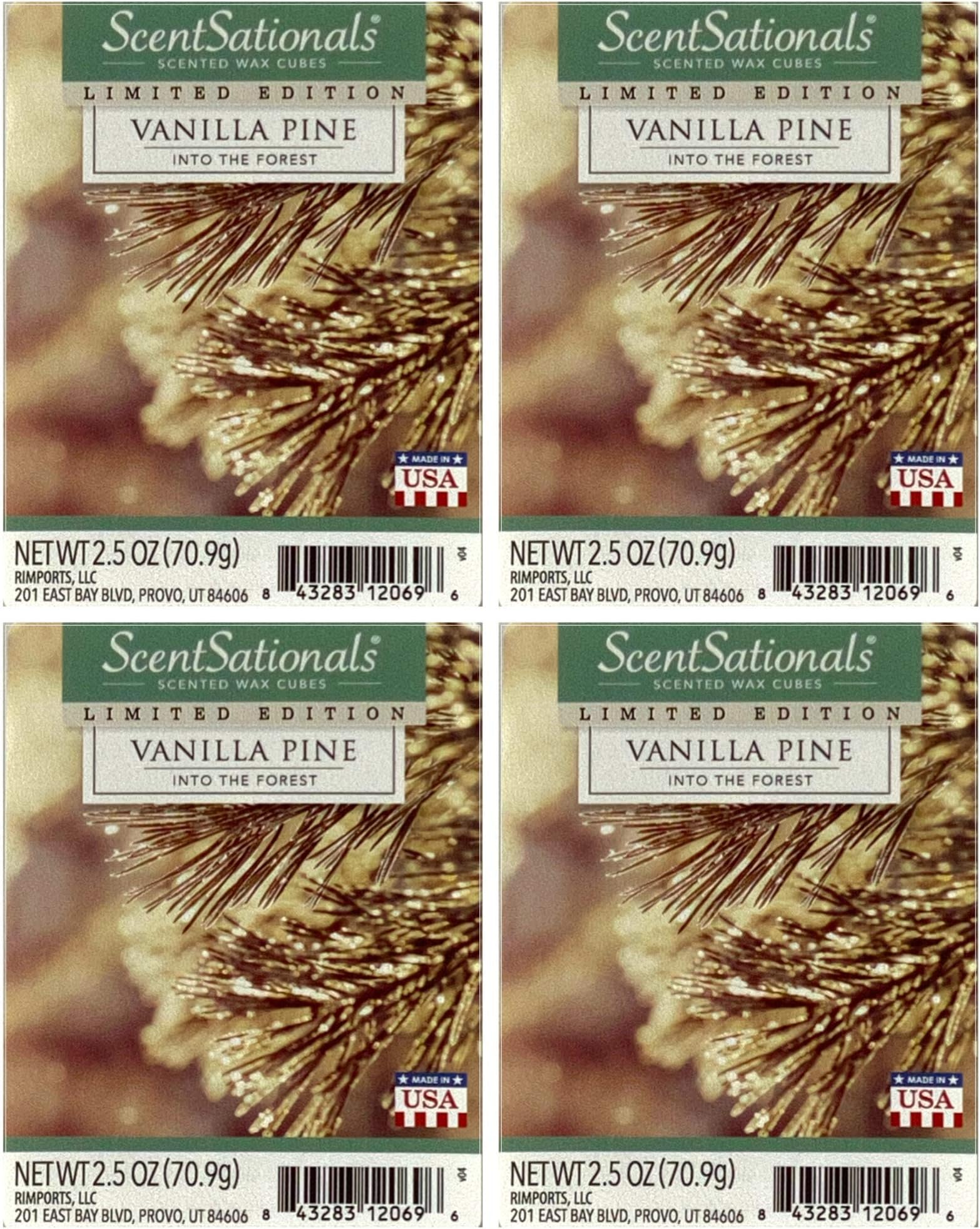 Amazon.com: Scentsationals Vanilla Pine Wax Cubes 4-Pack : Home & Kitchen