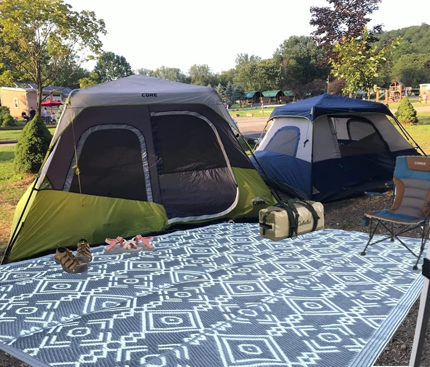 BalajeesUSA Outdoor Rug - 5x7 Grey Grey, Reversible Recycled Plastic ...