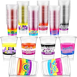 Amazon.com: ElectricWise 120 Pcs 16oz Rainbow Pride Plastic Cups, 6 ...