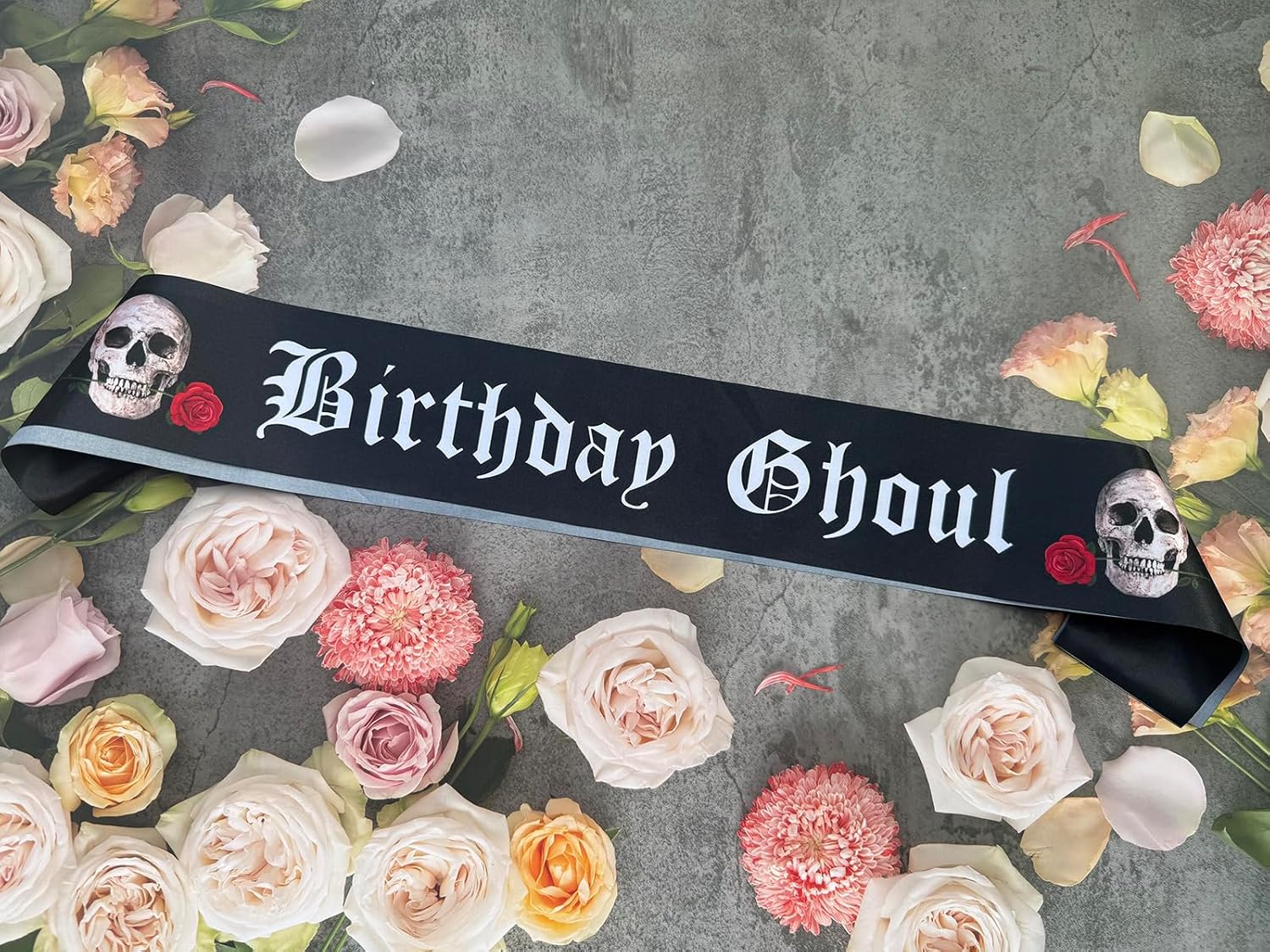 Amazon.com: Birthday Ghoul Sash, Gothic Birthday Party Decorations ...