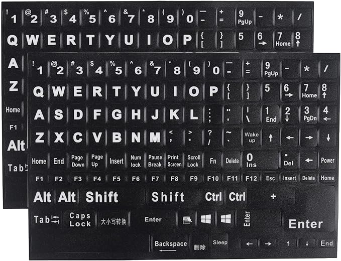 Amazon.com: 2 Pack English Keyboard Stickers Big Letter Full Set (120 ...