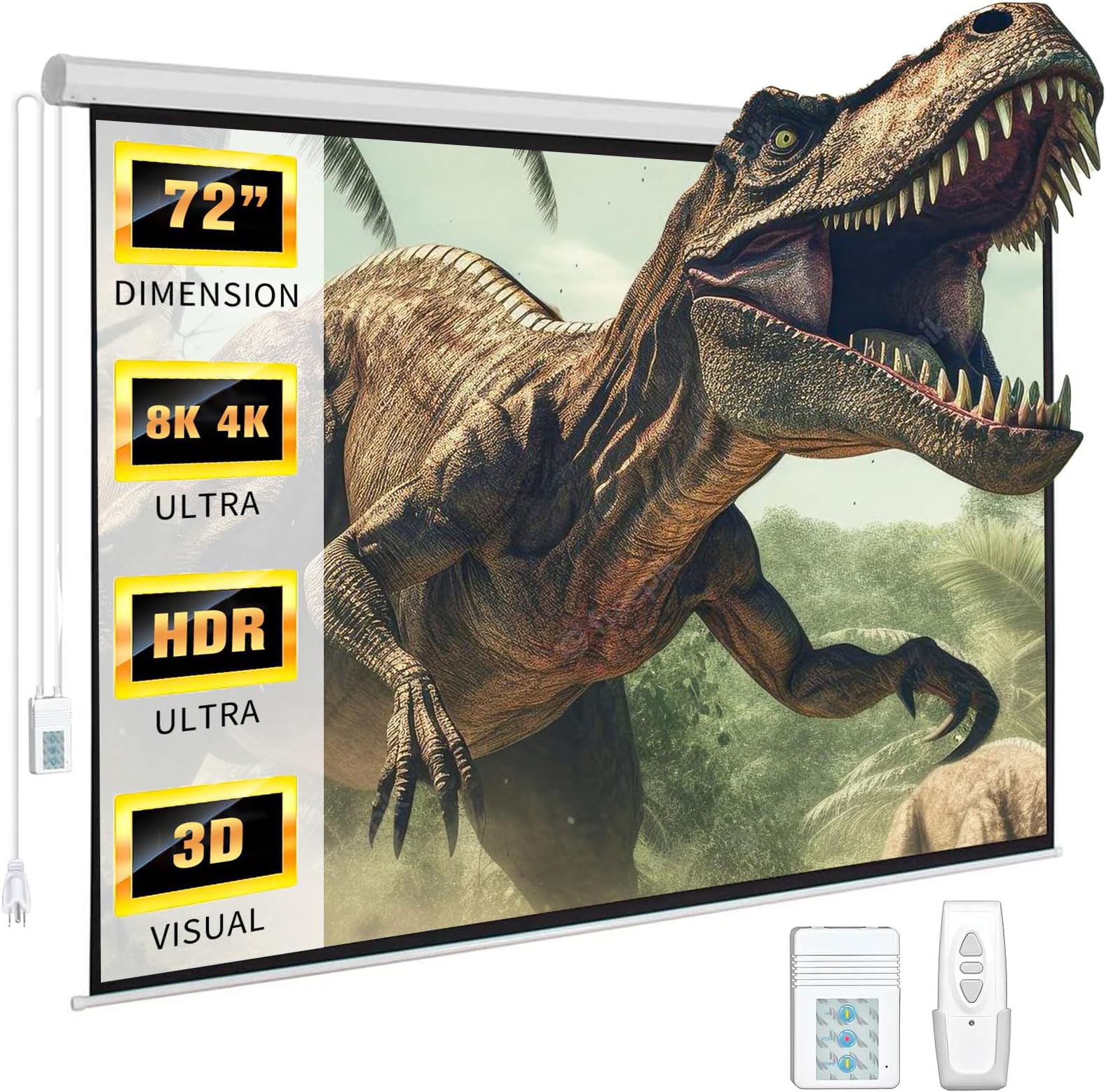 Amazon.com: Electric Projector Screen with Remote, DINAH 72 inch ...