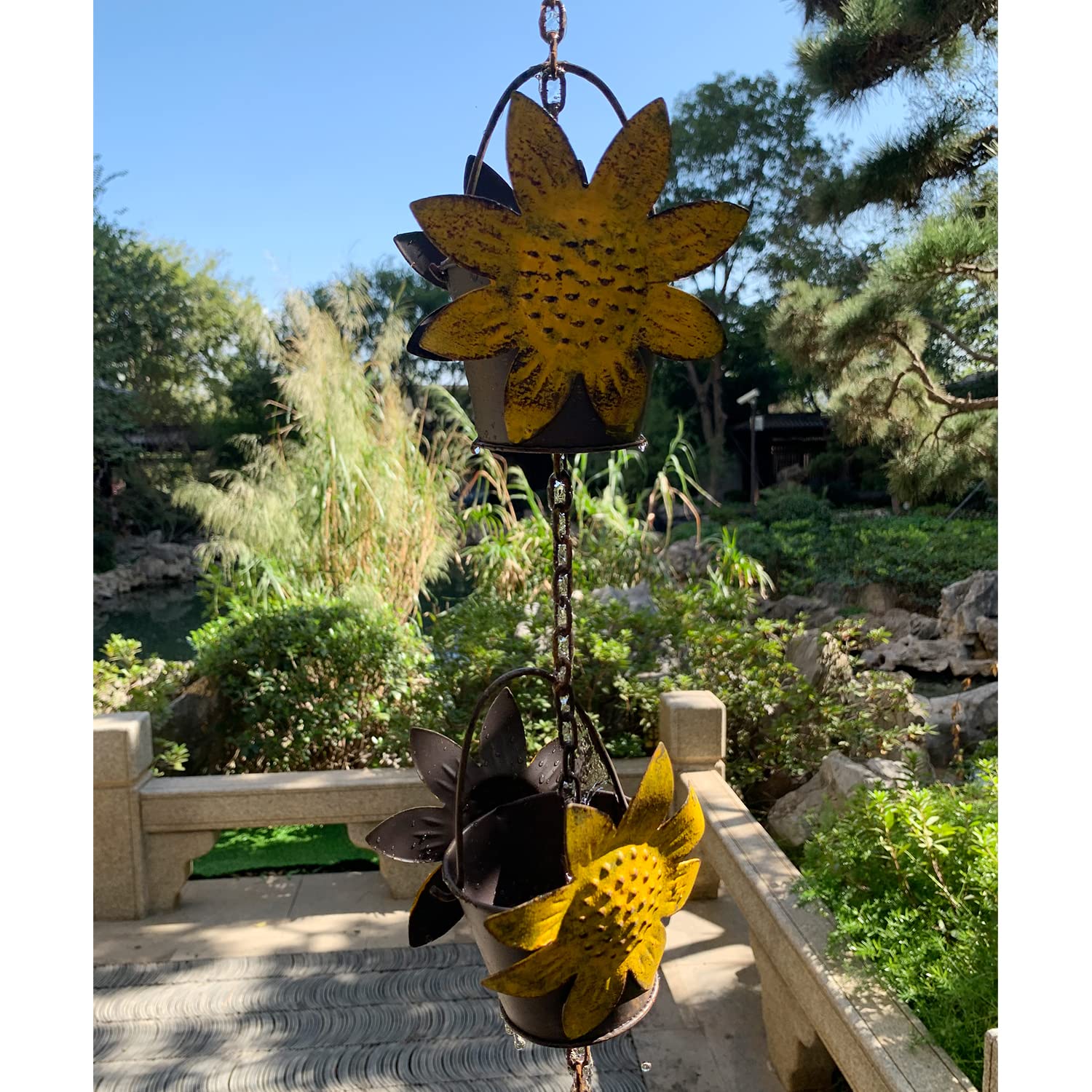 Snapklik.com : Rain Chains 8.5FT Metal Bucket Rain Chains For Gutters ...