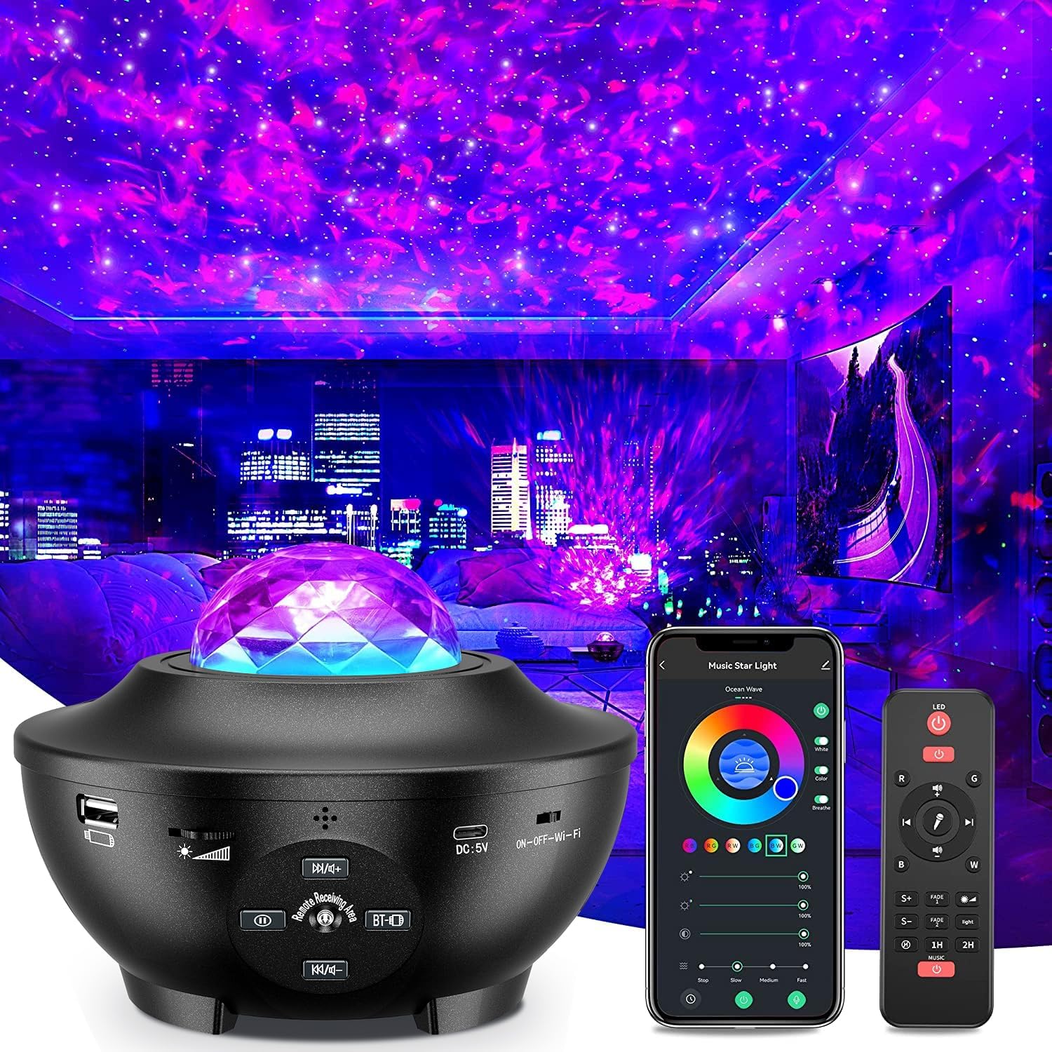 Star Projector,Galaxy Projector Night Light with Remote Control ...