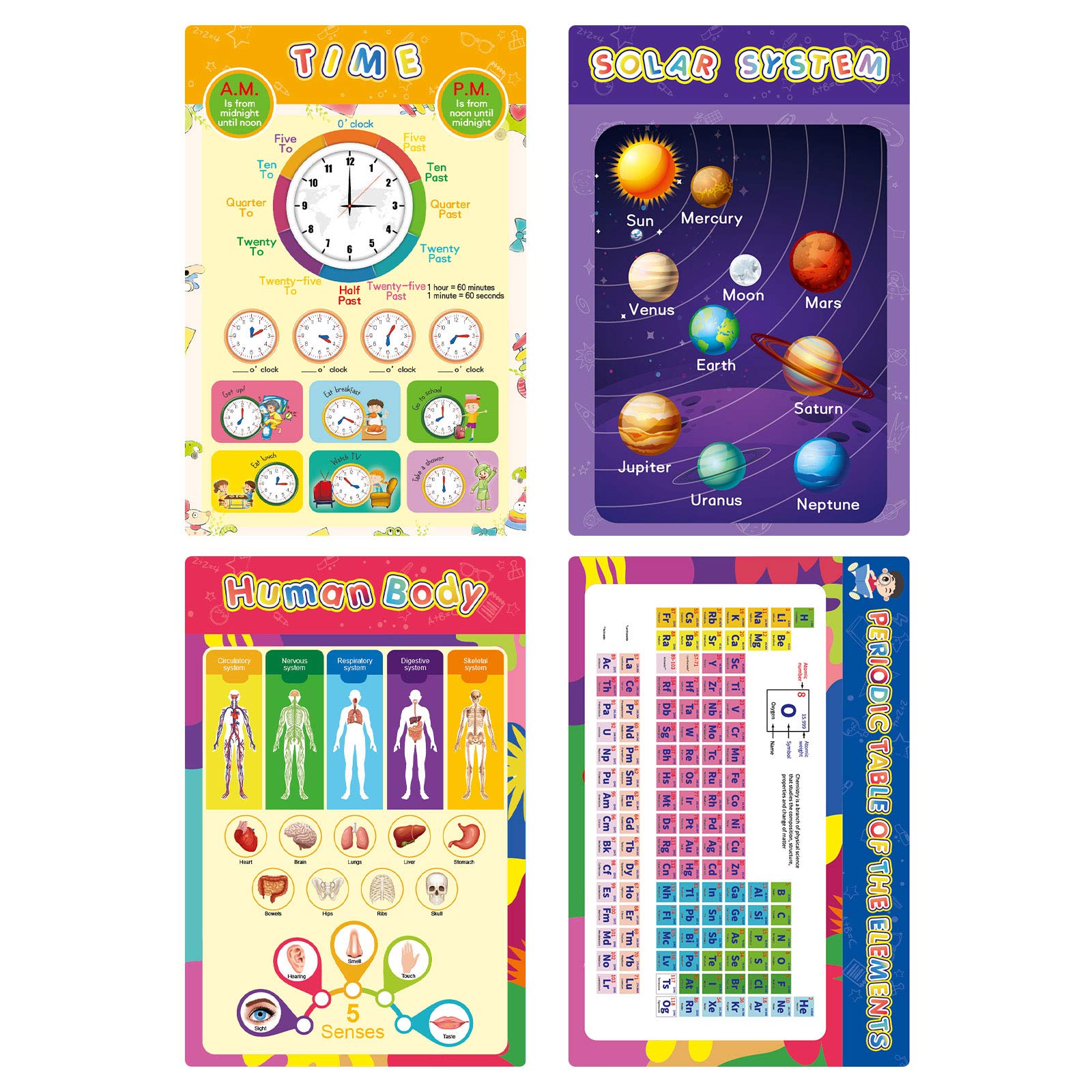 Buy 18 Math Educational Posters, Laminated Number Chart 1-100 for Kids ...