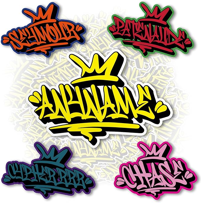 Amazon.com: Custom Graffiti Name Decal Sticker Personalized Graffiti ...