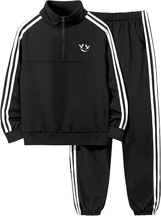 Amazon.com: MIGU Boys Clothes Boys Outfits Set Half-Zip Pullover ...
