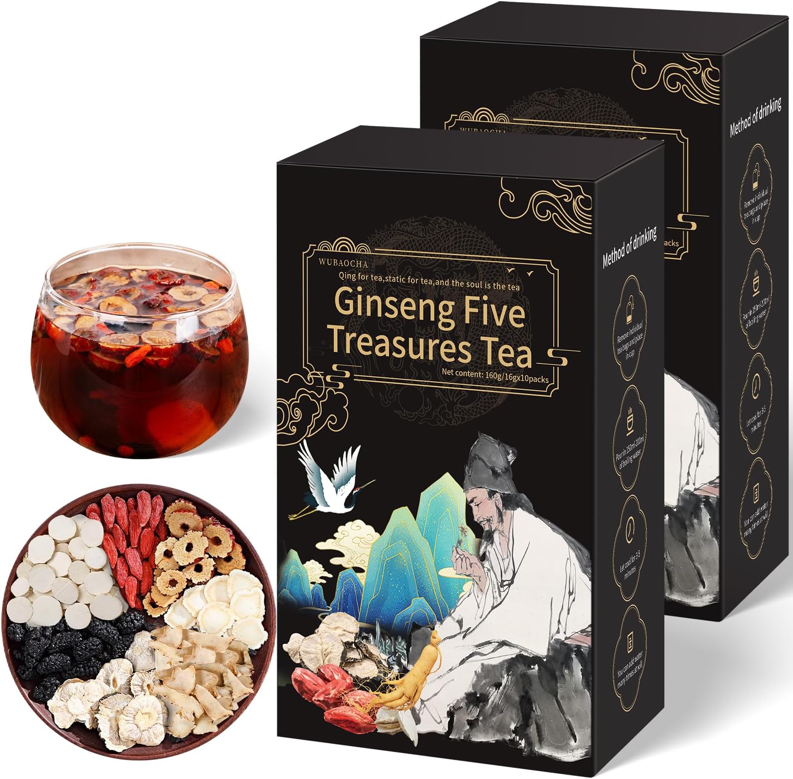 Amazon.com : Kidney Tea Formula Ginseng Eight Treasure Tea -20 Bags ...
