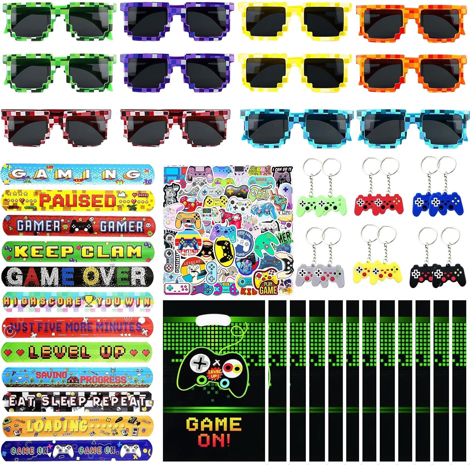 98 PCS Video Game Party Favors,party supplies include Goodies Bags ...