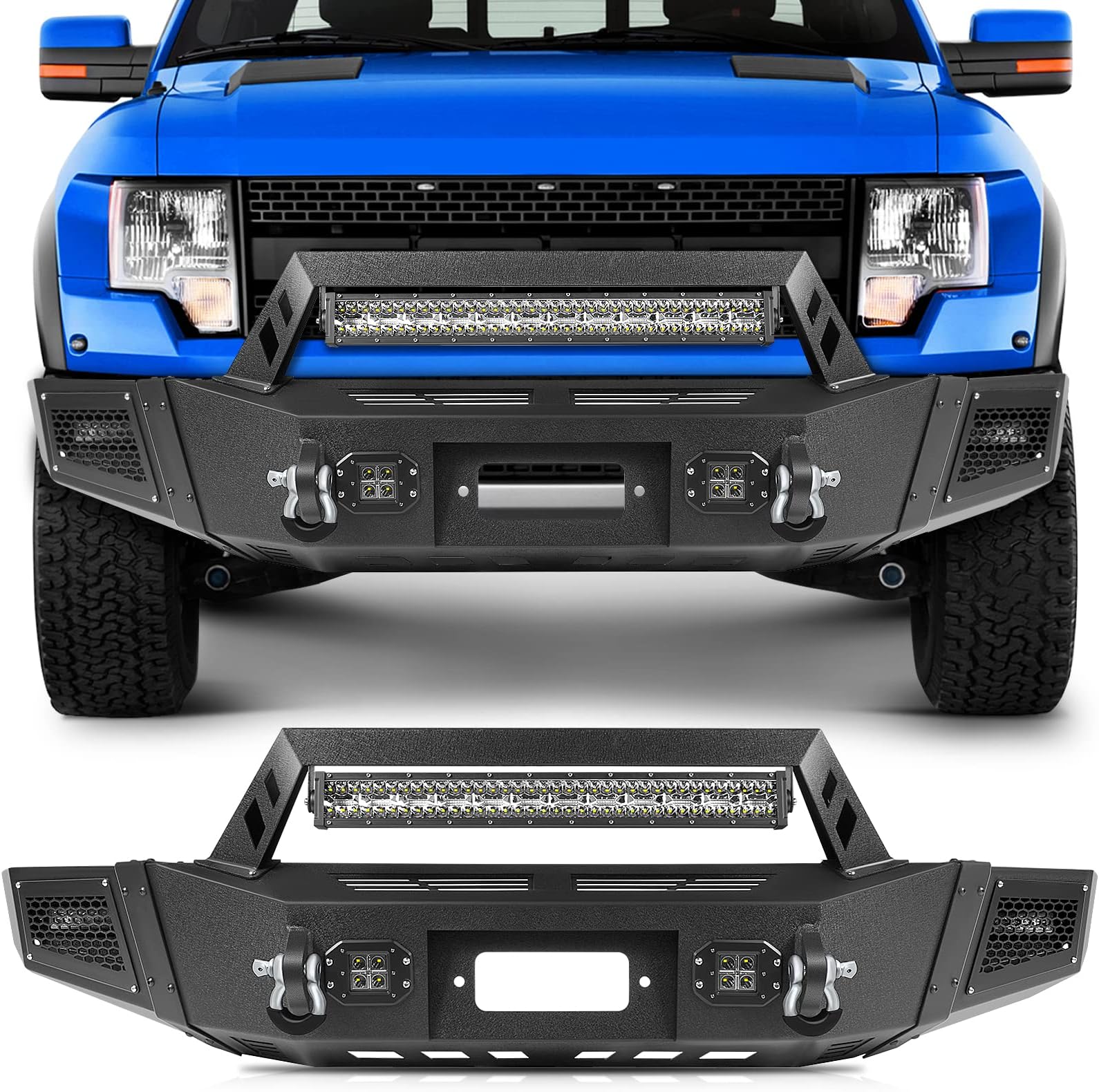Amazon.com: TIOYAR F150 Front Bumper Texture Black Compatible with 1997 1998 1999 2000 2001 2002 ...