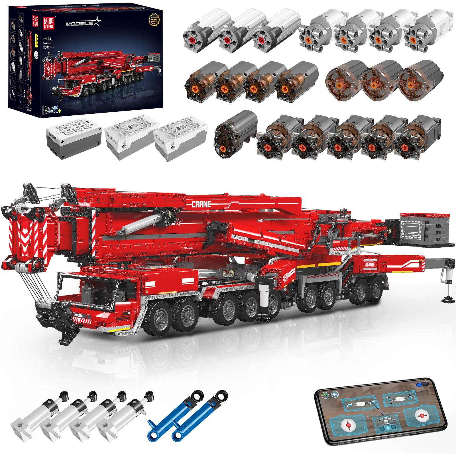 Amazon.com: Mould King 17008 Large Crane Building Set, Heavy Duty Crane ...