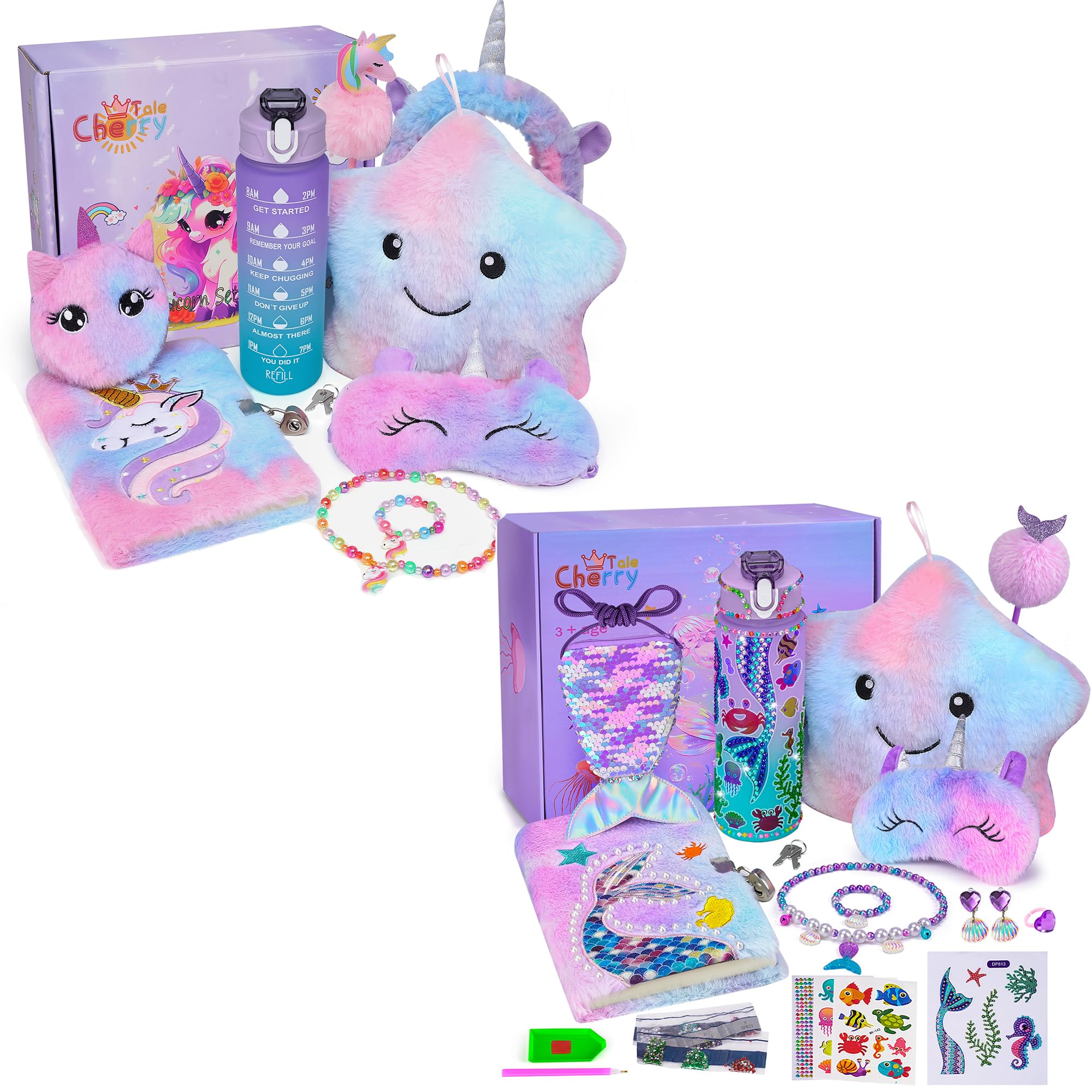 Amazon.com: Cherry Tale 2 Pack Unicorns & Mermaid Gifts Set for Grils ...