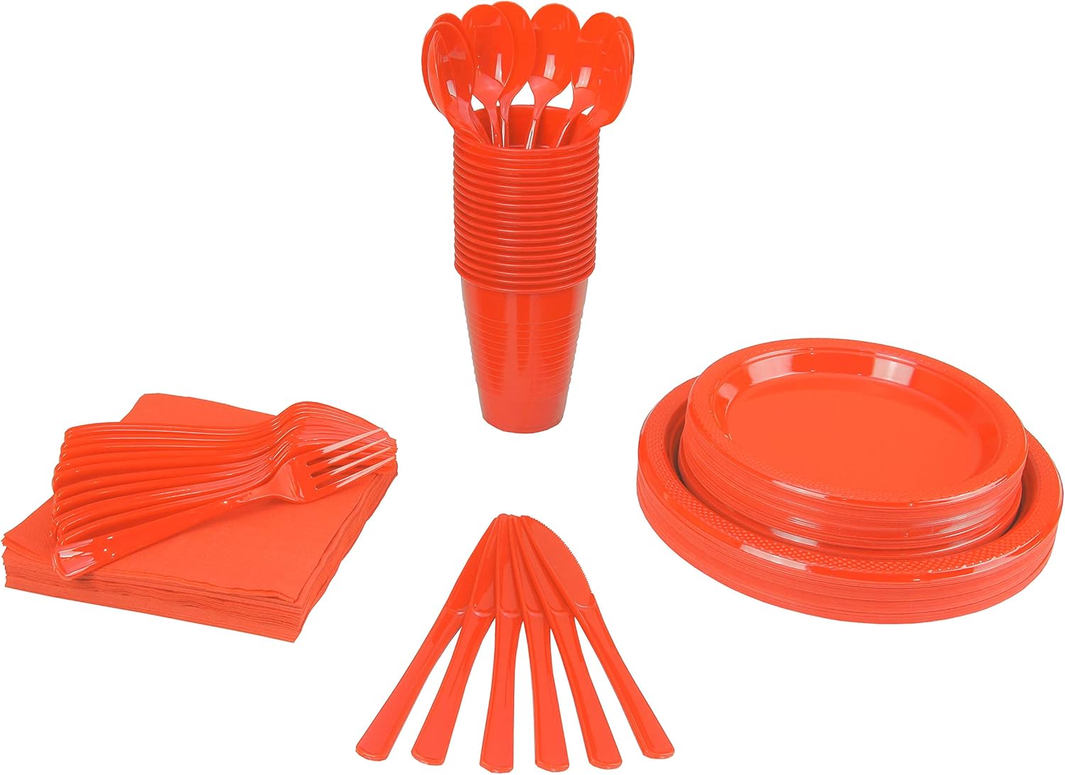 Amazon.com: 350 PCS Disposable Tableware Combo Pack INCLUDES: 50 9 ...