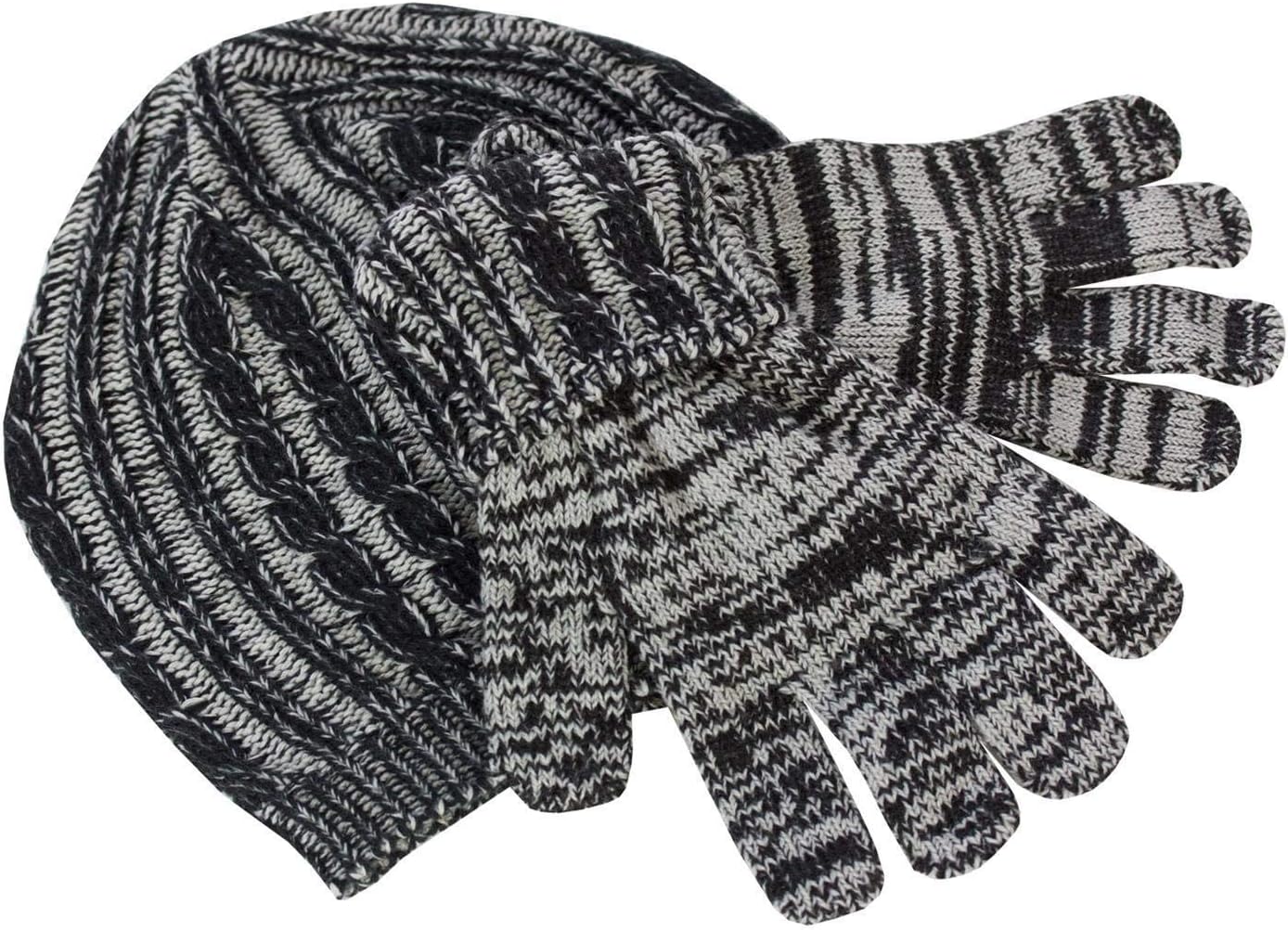 Isotoner Women's Knit Gloves and Cable Knit Hat Gift Boxed Set Black ...