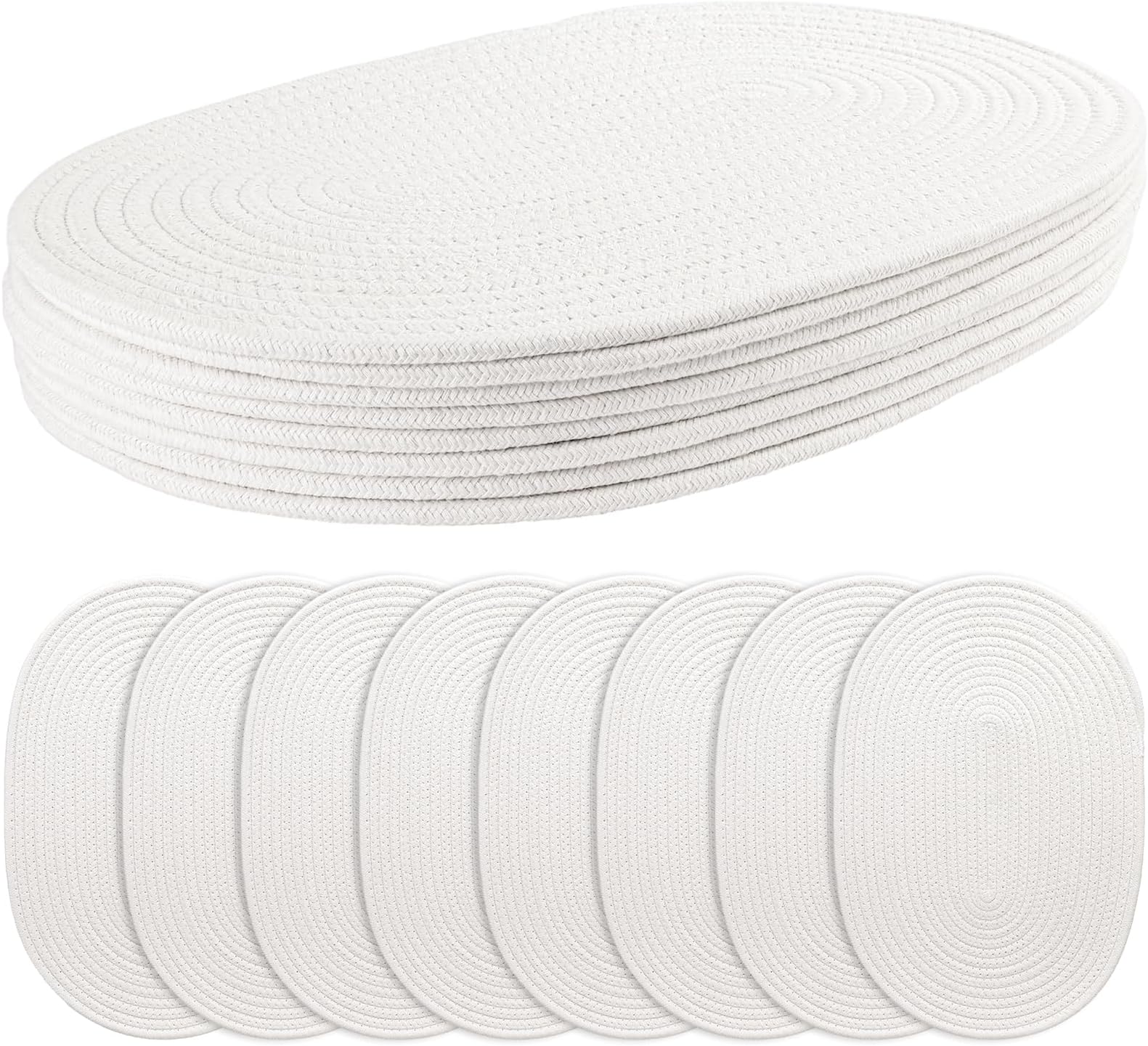 Amazon.com: Noctiflorous Oval Braided Placemats 12x18 Inch Table Mats ...