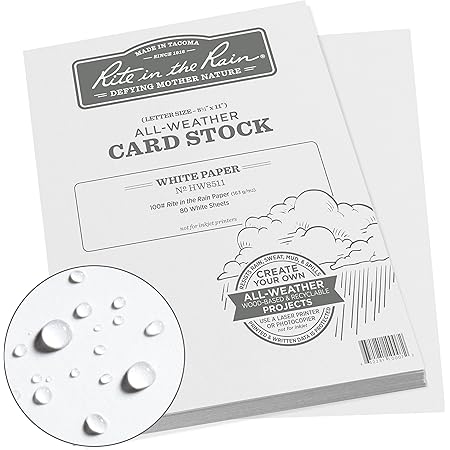 Amazon.com : Rite in the Rain All Weather Card Stock, 8.5" x 11", 100 ...