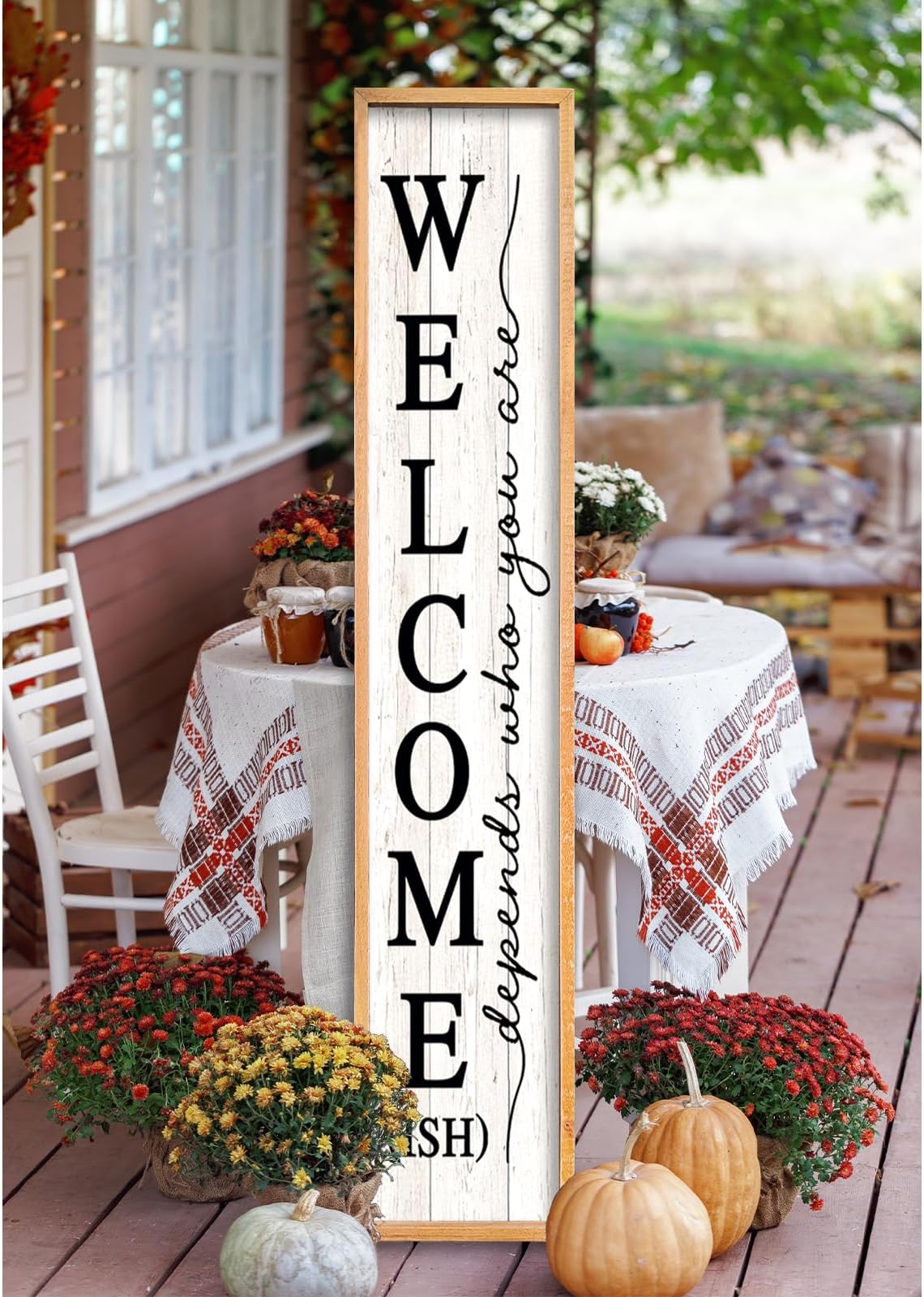 Amazon.com : Outdoor Welcome Sign for Front Porch Standing 45"X9 ...
