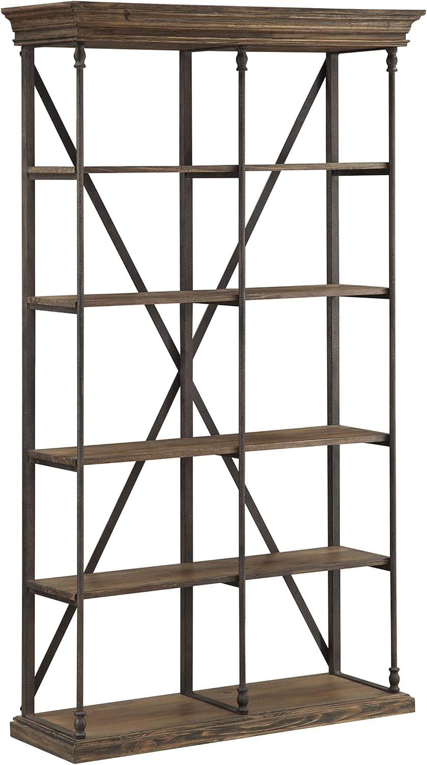 Amazon.com: Coast to Coast Imports Corbin Medium Brown Double Bookcase : Home & Kitchen