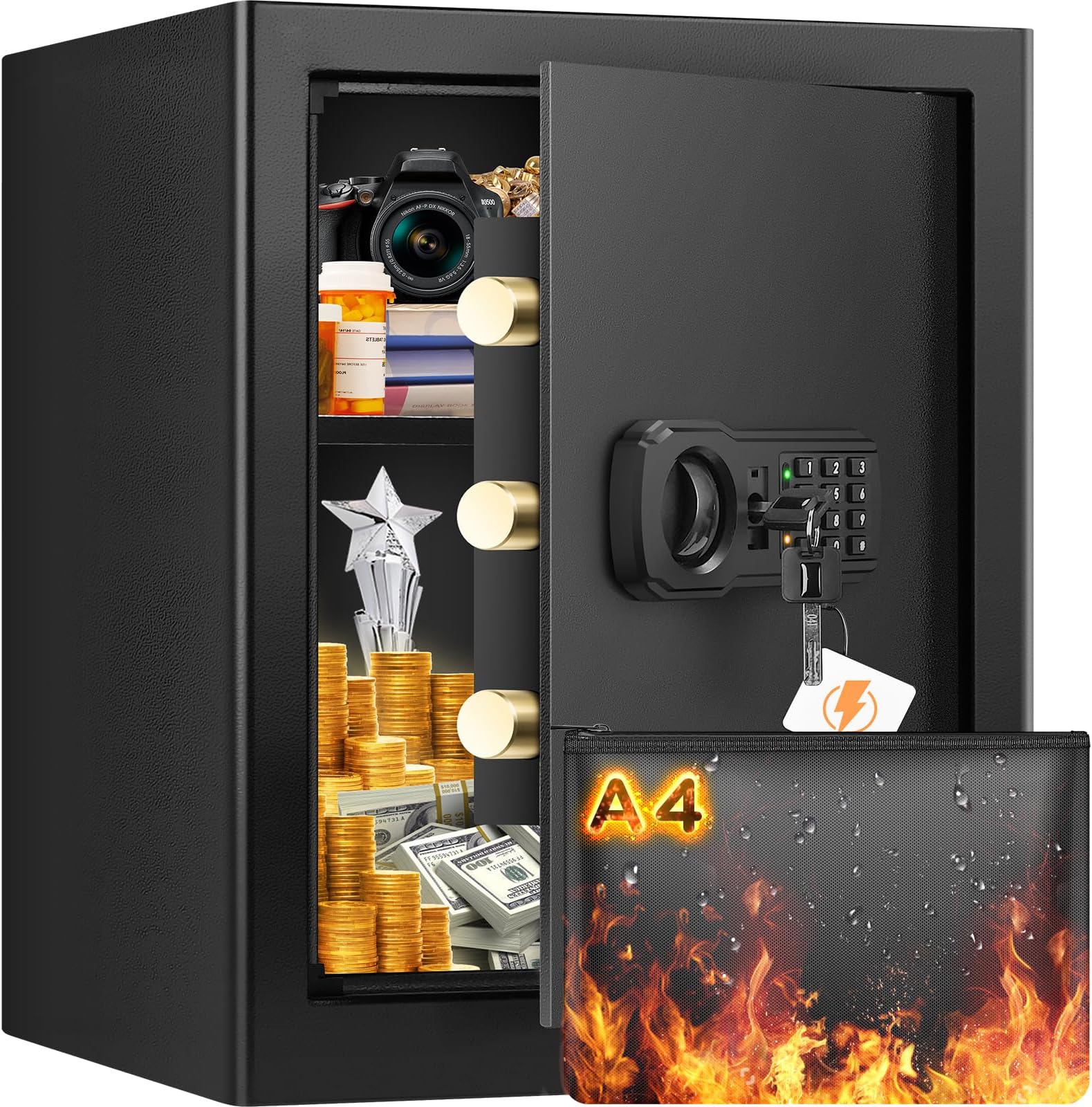 8.0 Cubic Feet Large Safes for Home Use Fire and Water proof, Digital ...