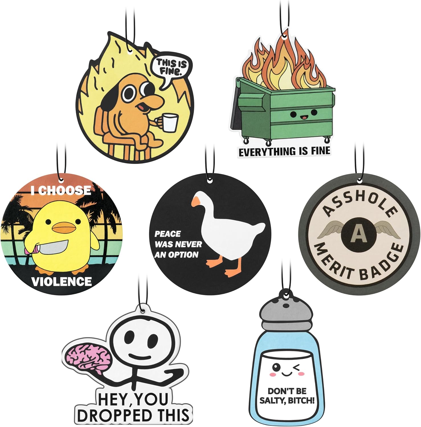 Amazon.com: Winnwing 7 Pcs Funny Meme Car Air Fresheners Cute Cartoon ...