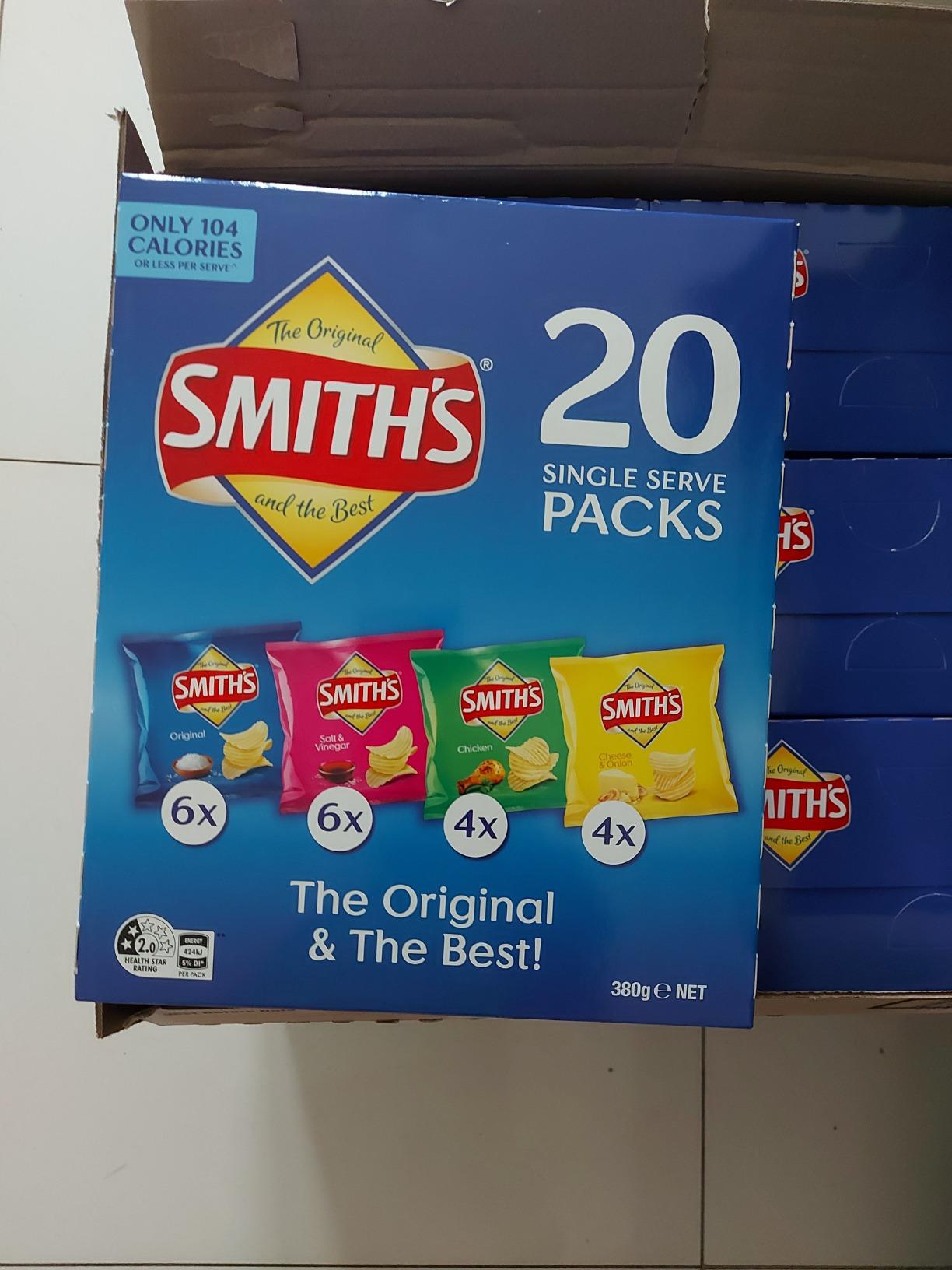 Smith's Variety Crinkle Cut Potato Chips Multipack, 20 Packs (6 x 380 ...