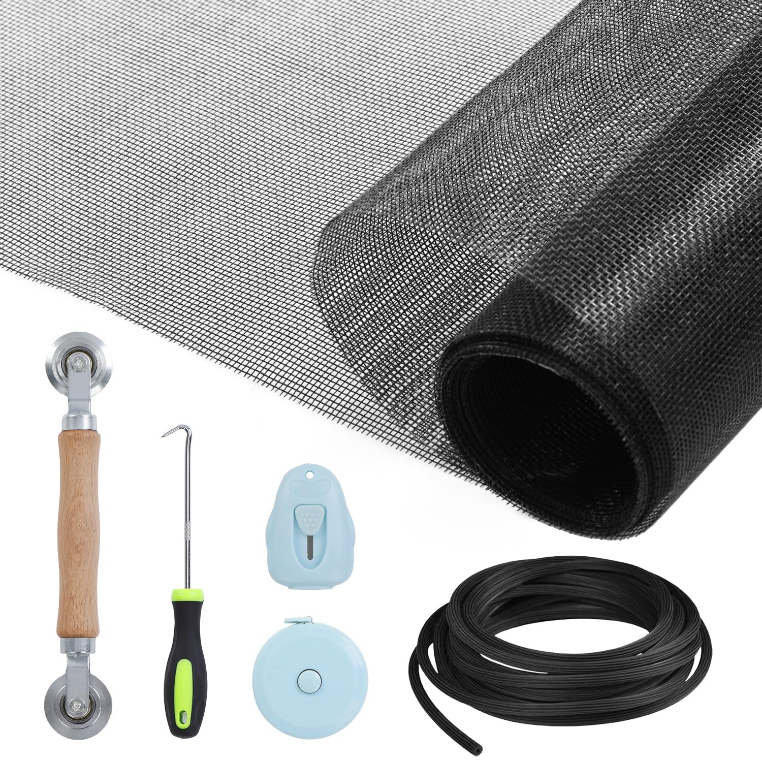 6PCS Window Screen Door Repair Kit, 47"x118" Fiberglass Window Screen ...