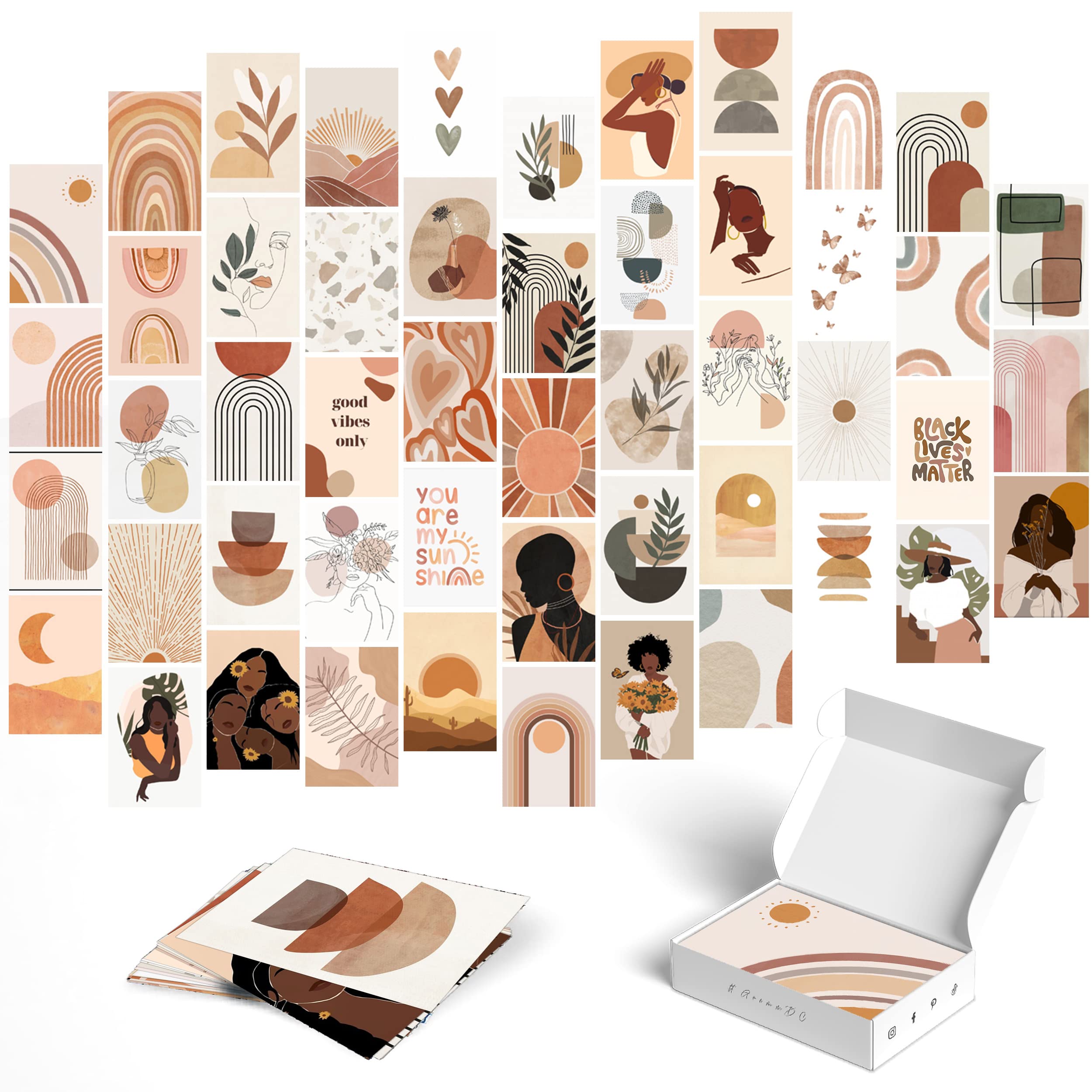 Amazon.com: Y2K BOO Boho Wall Collage Kit - 50 Boho Pictures for Room ...