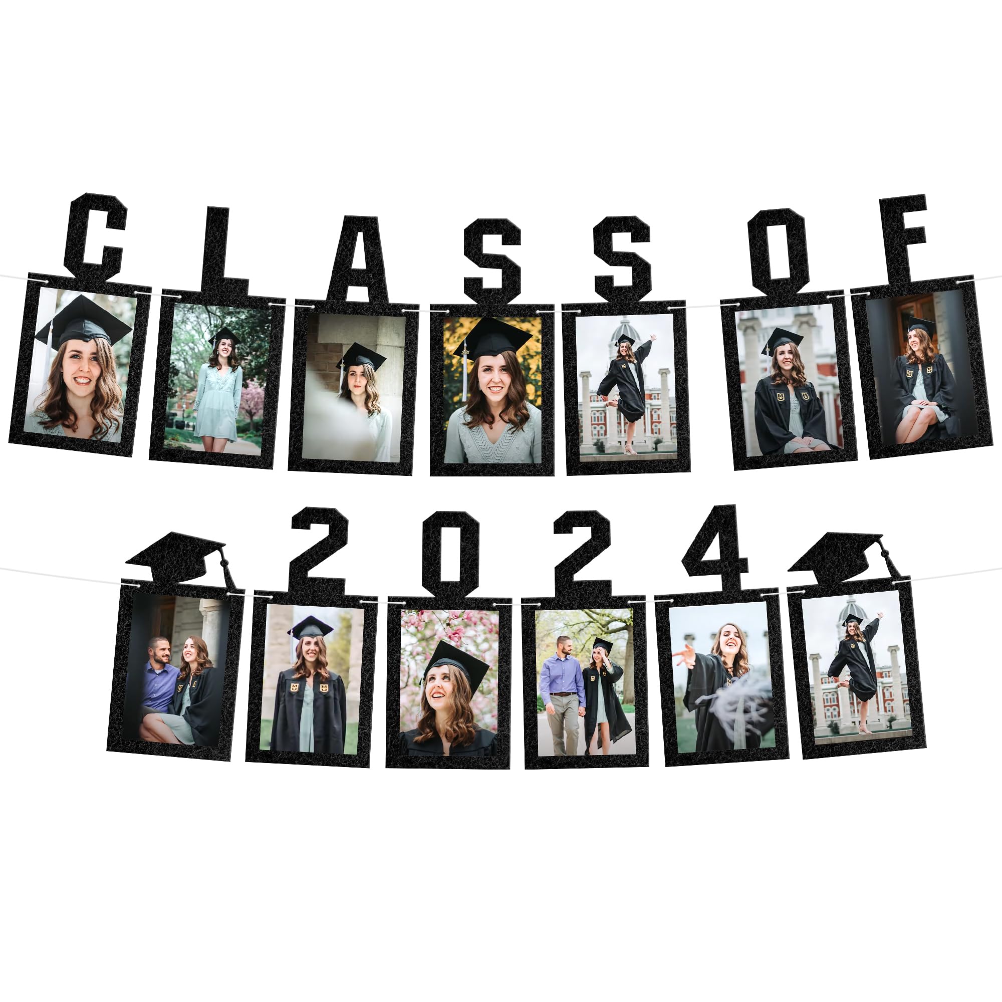 Amazon.com: KatchOn, Black Graduation Photo Banner 2024 - Large, 10 ...