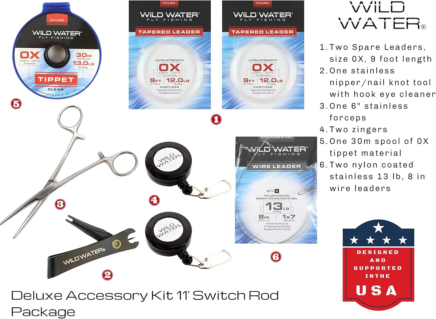 Wild Water Fly Fishing 11 Foot 4 Piece 5-Weight Switch Rod Complete Fly ...