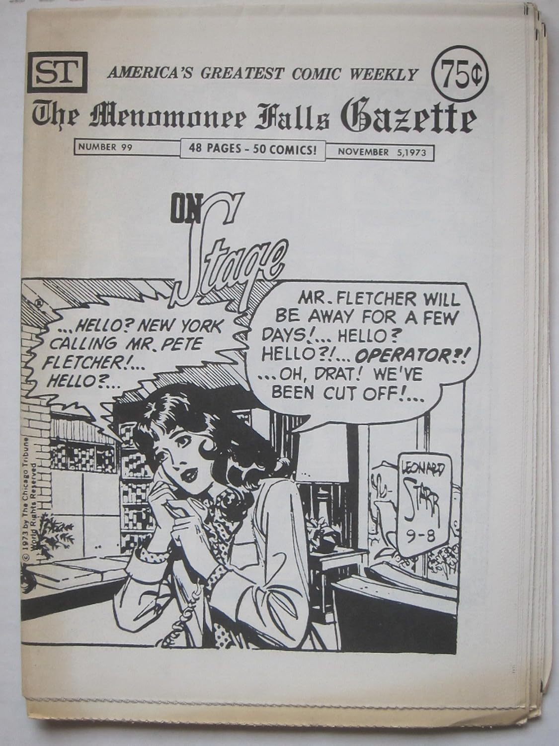 Menomonee Falls Gazette #99, Nov. 5, 1973. Superman, Batman, The Spirit ...