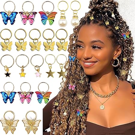 Amazon.com : NAISKA 20PCS Butterfly Hair Clips Dreadlock Accessories ...
