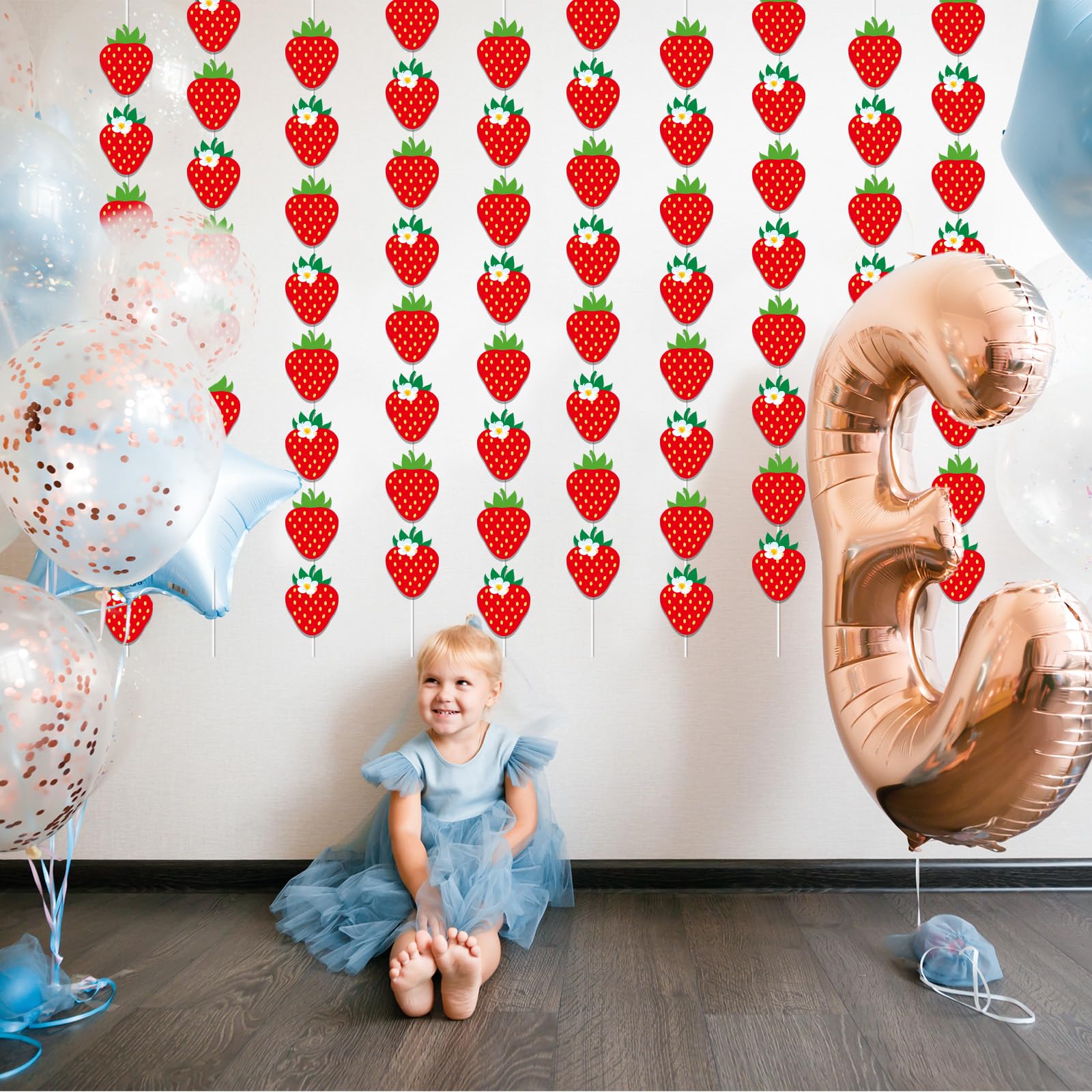 Snapklik.com : 12 PCS Strawberry Party Banners Strawberry Birthday ...